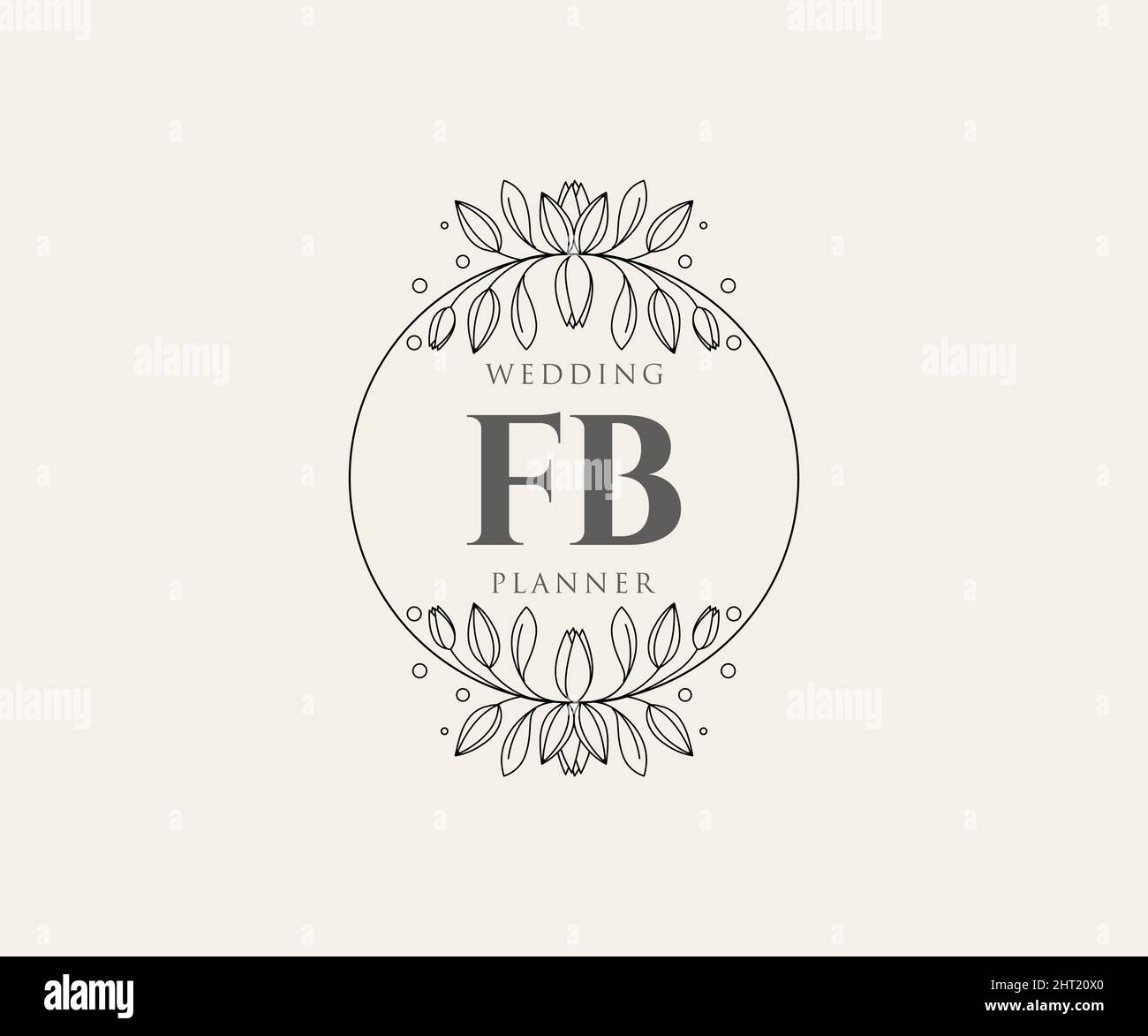 FB Initials letter Wedding monogram logos collection, hand drawn modern ...