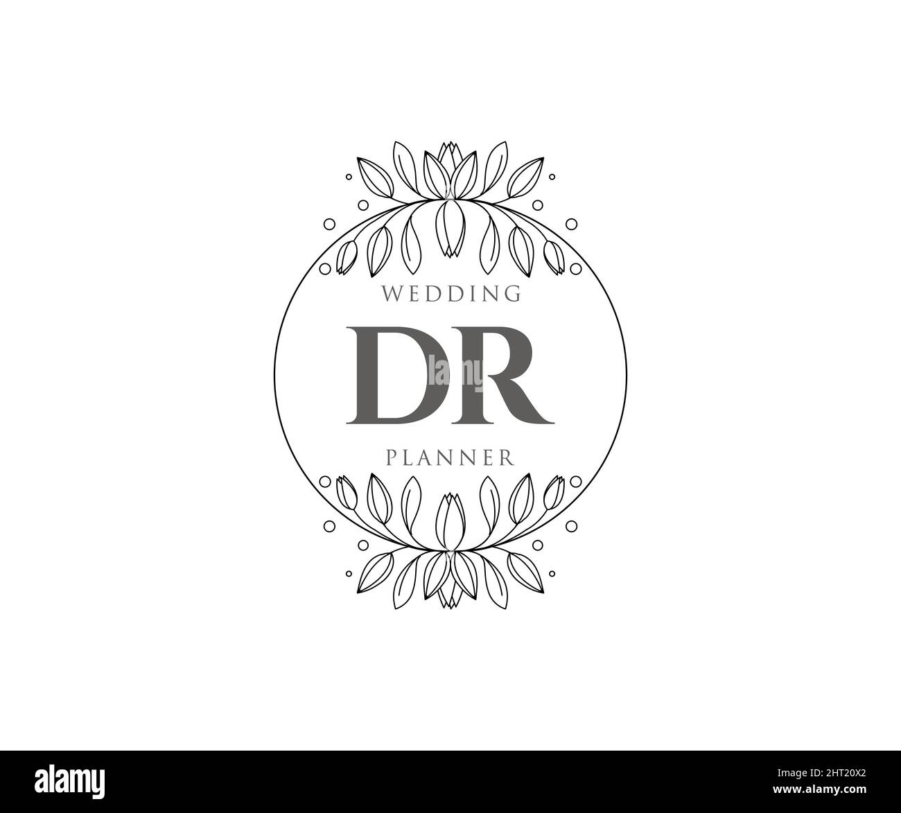 DR Initials letter Wedding monogram logos collection, hand drawn modern ...