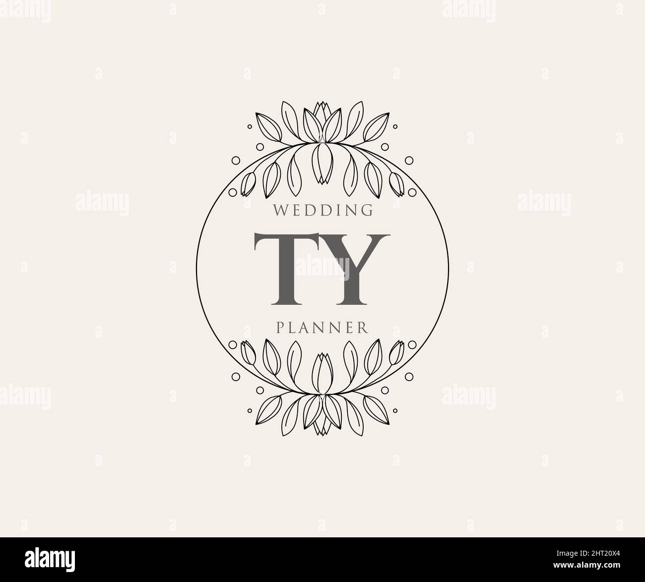 TY Initials letter Wedding monogram logos collection, hand drawn modern ...