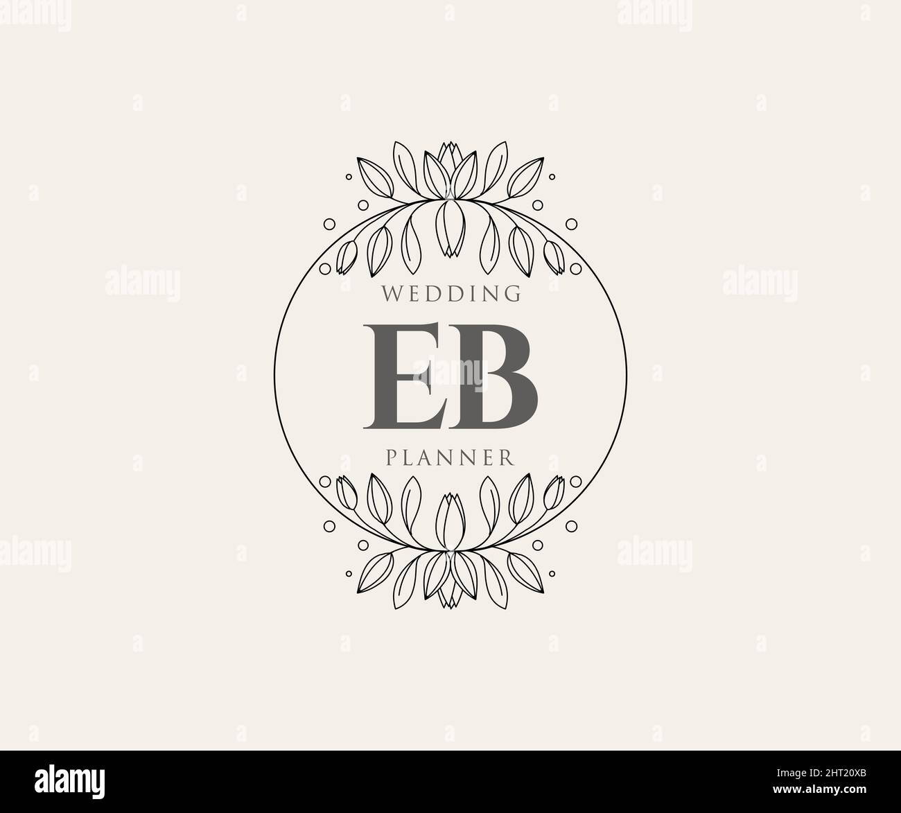 EB Initials letter Wedding monogram logos collection, hand drawn modern ...