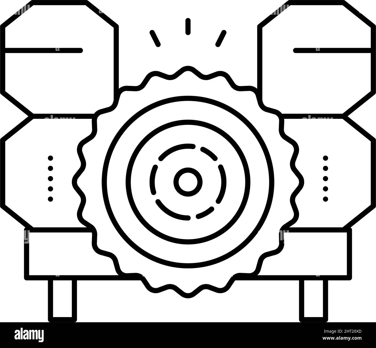 wood timber sawmill machine line icon vector illustration Stock Vector ...