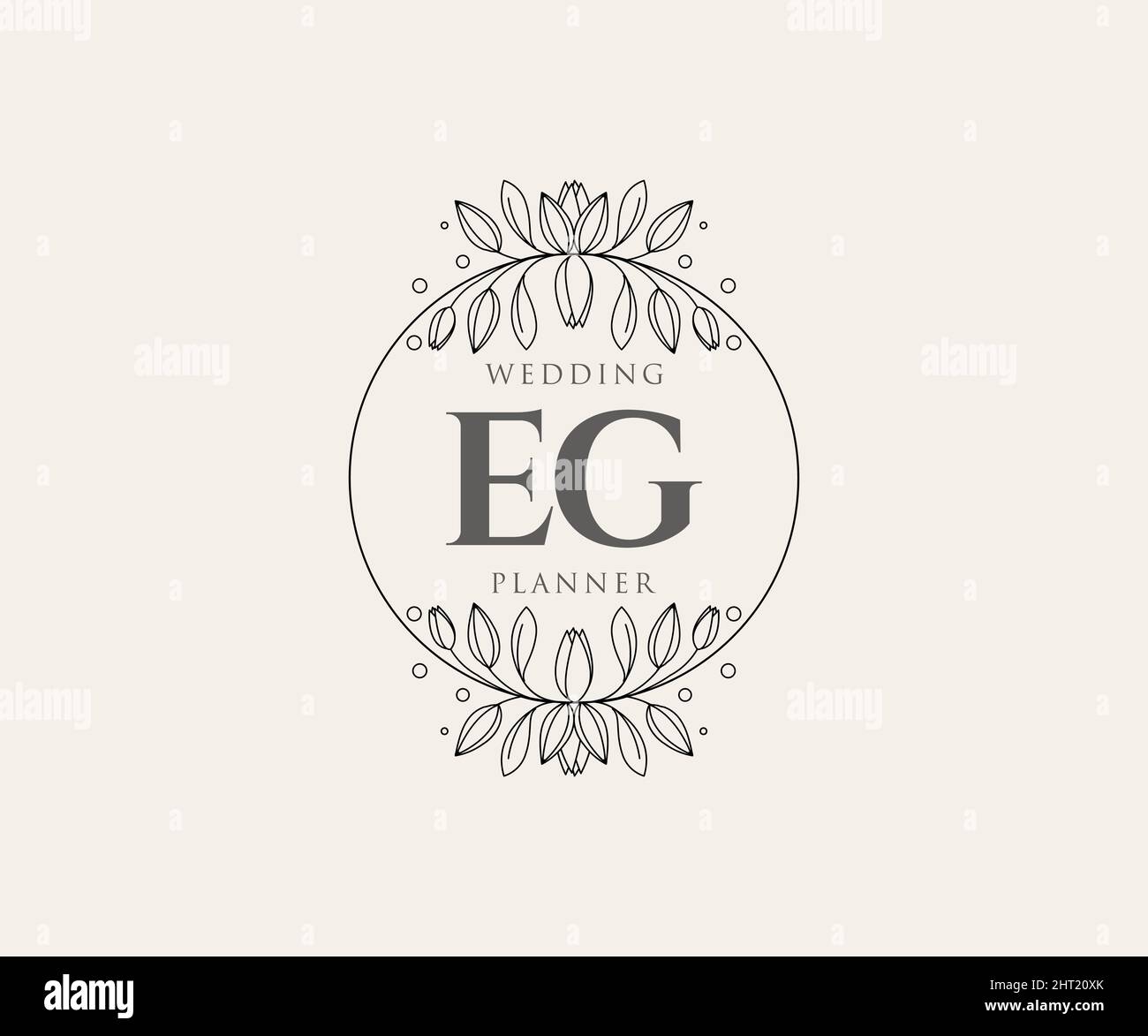 EG Initials letter Wedding monogram logos collection, hand drawn modern ...