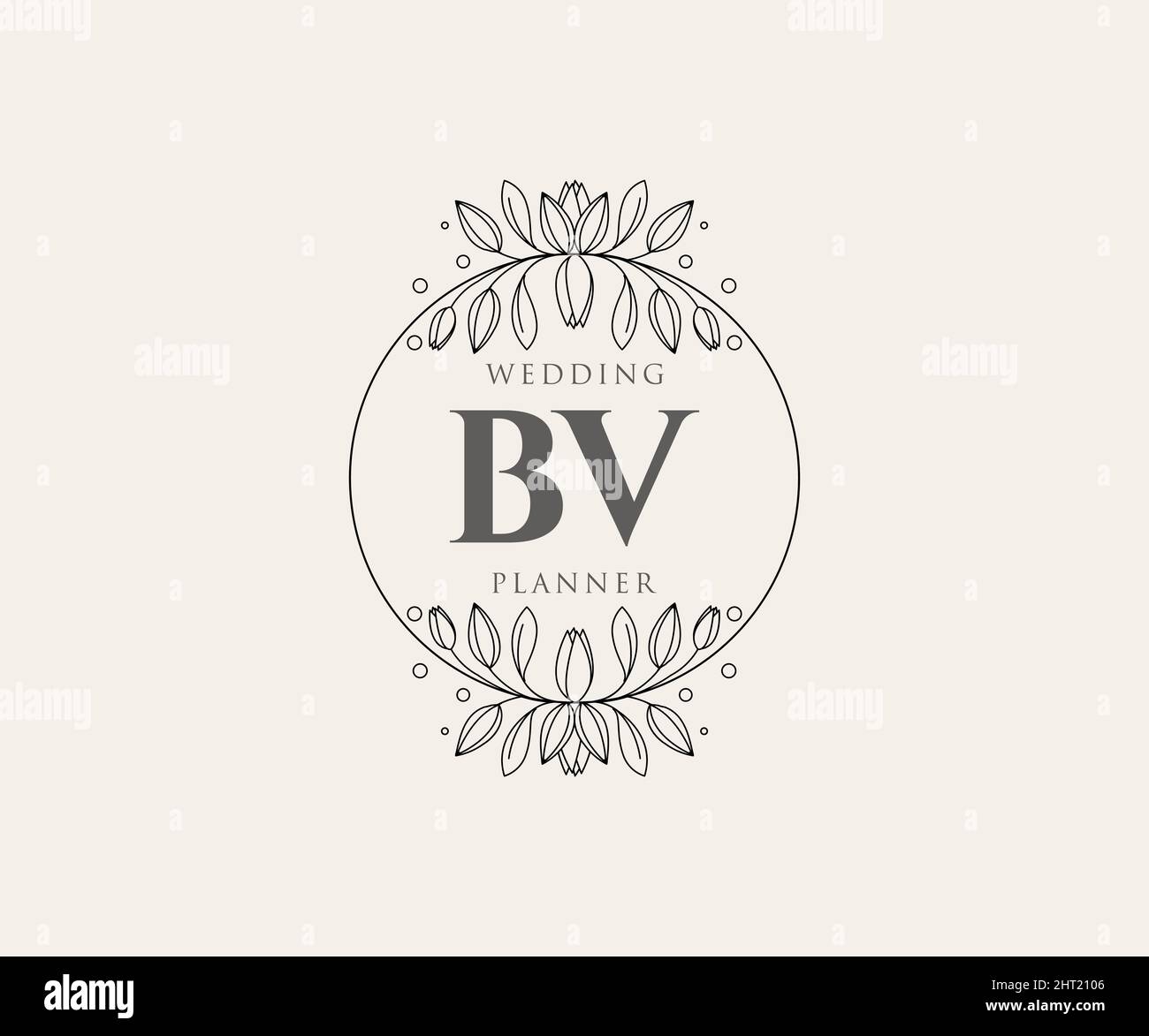 BV Initials letter Wedding monogram logos collection, hand drawn modern ...