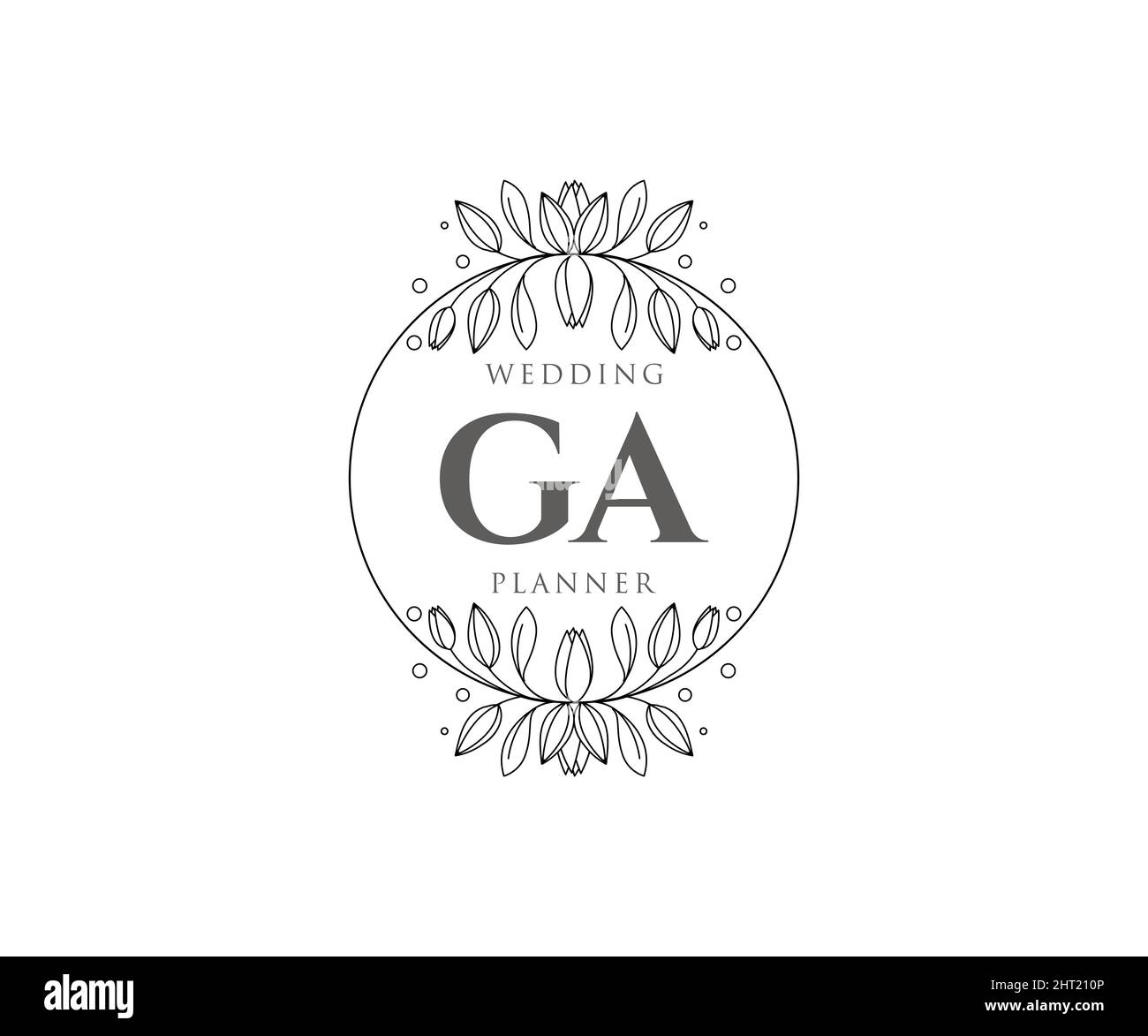 GA Initials letter Wedding monogram logos collection, hand drawn modern ...