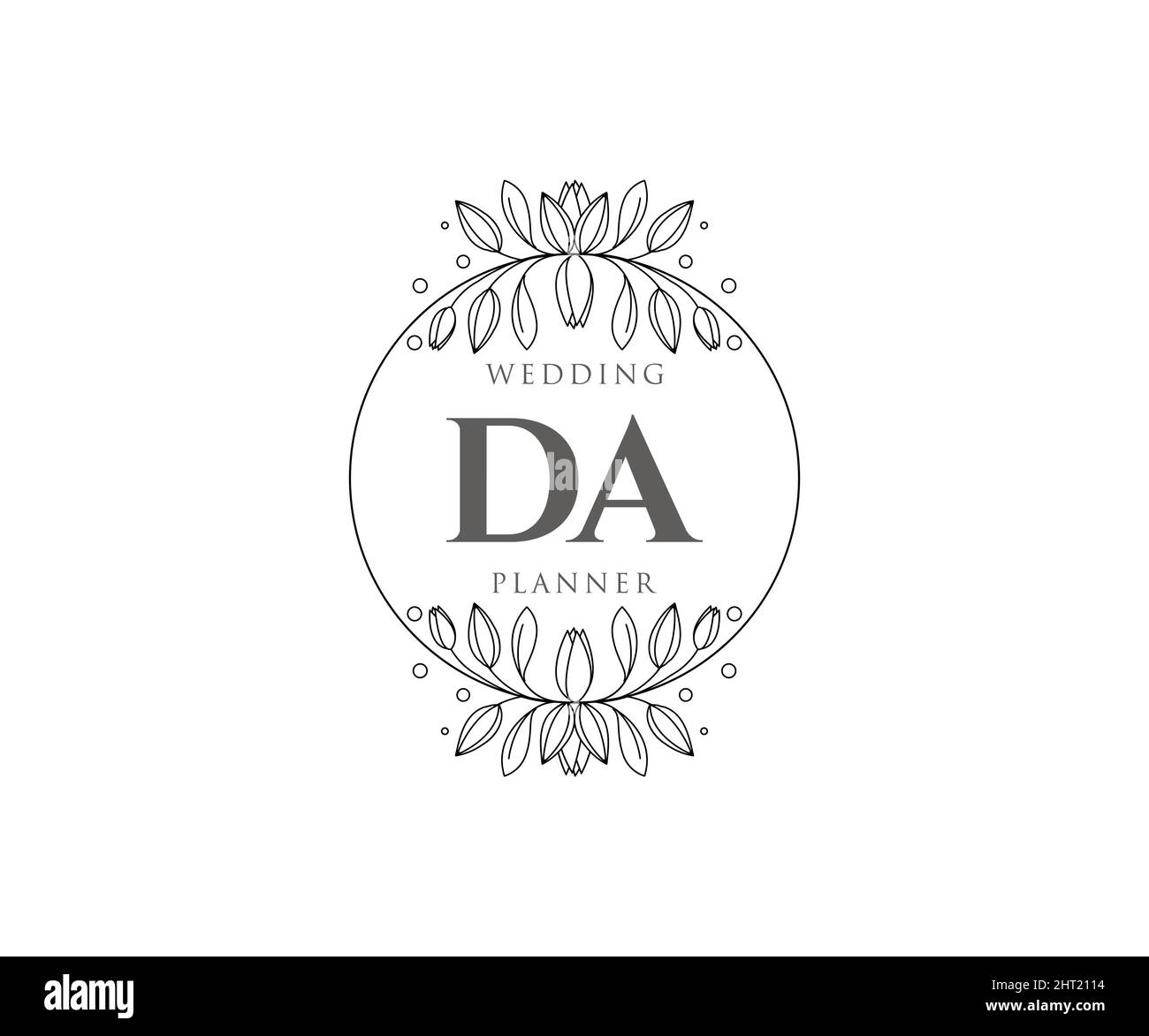 DA Initials letter Wedding monogram logos collection, hand drawn modern ...