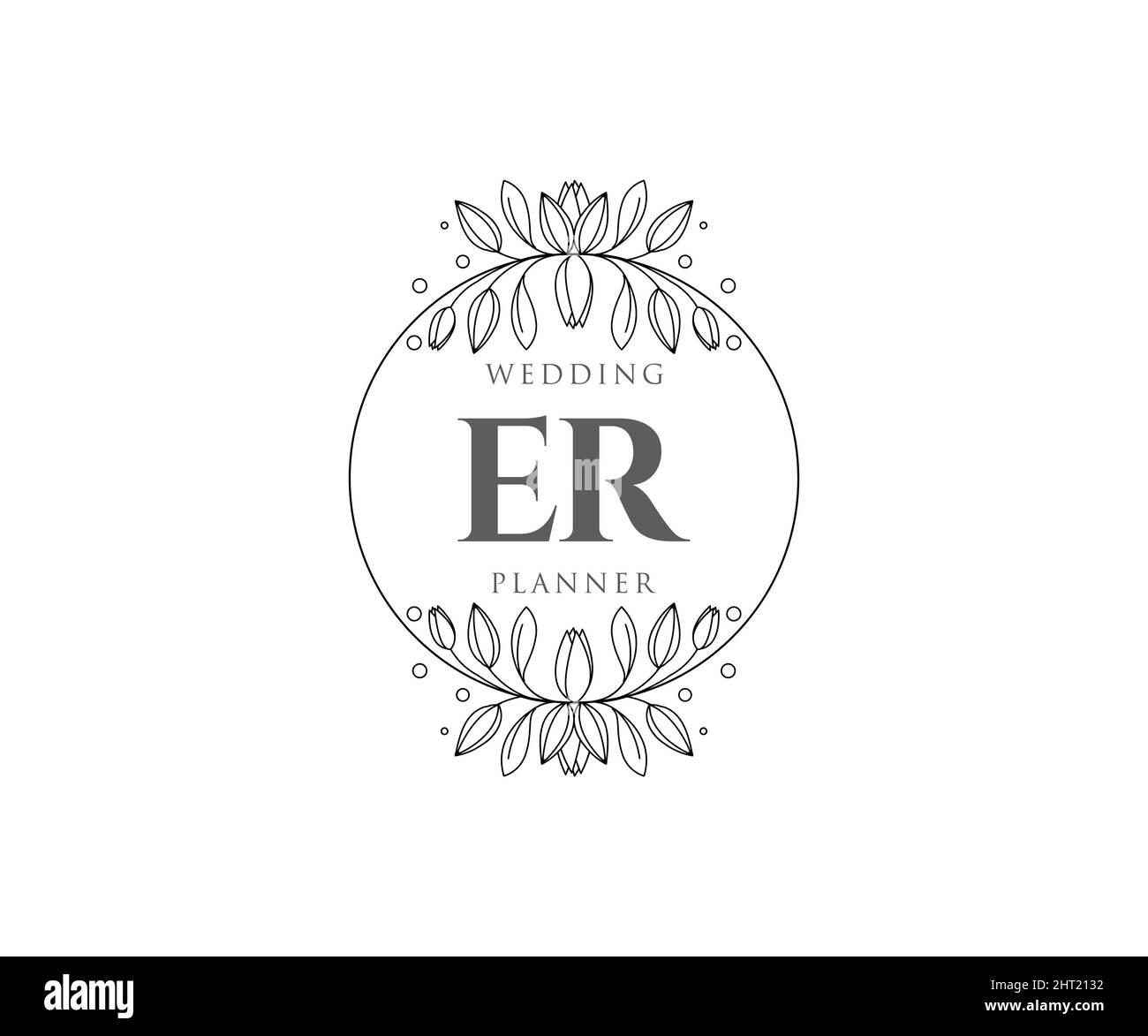 ER Initials letter Wedding monogram logos collection, hand drawn modern ...