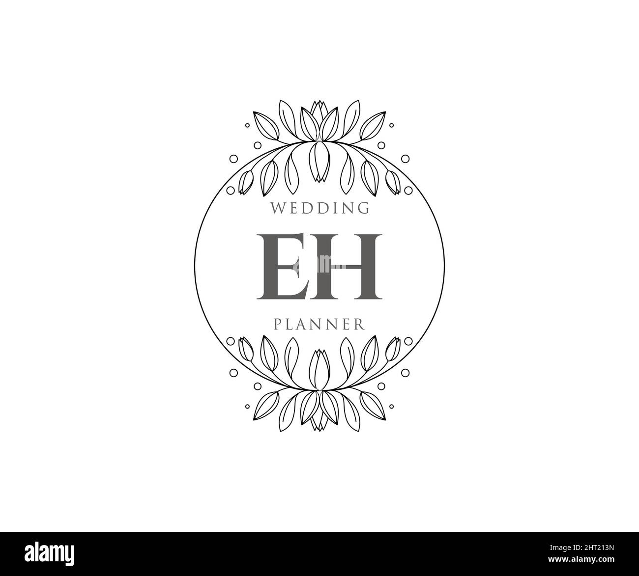 EH Initials letter Wedding monogram logos collection, hand drawn modern ...