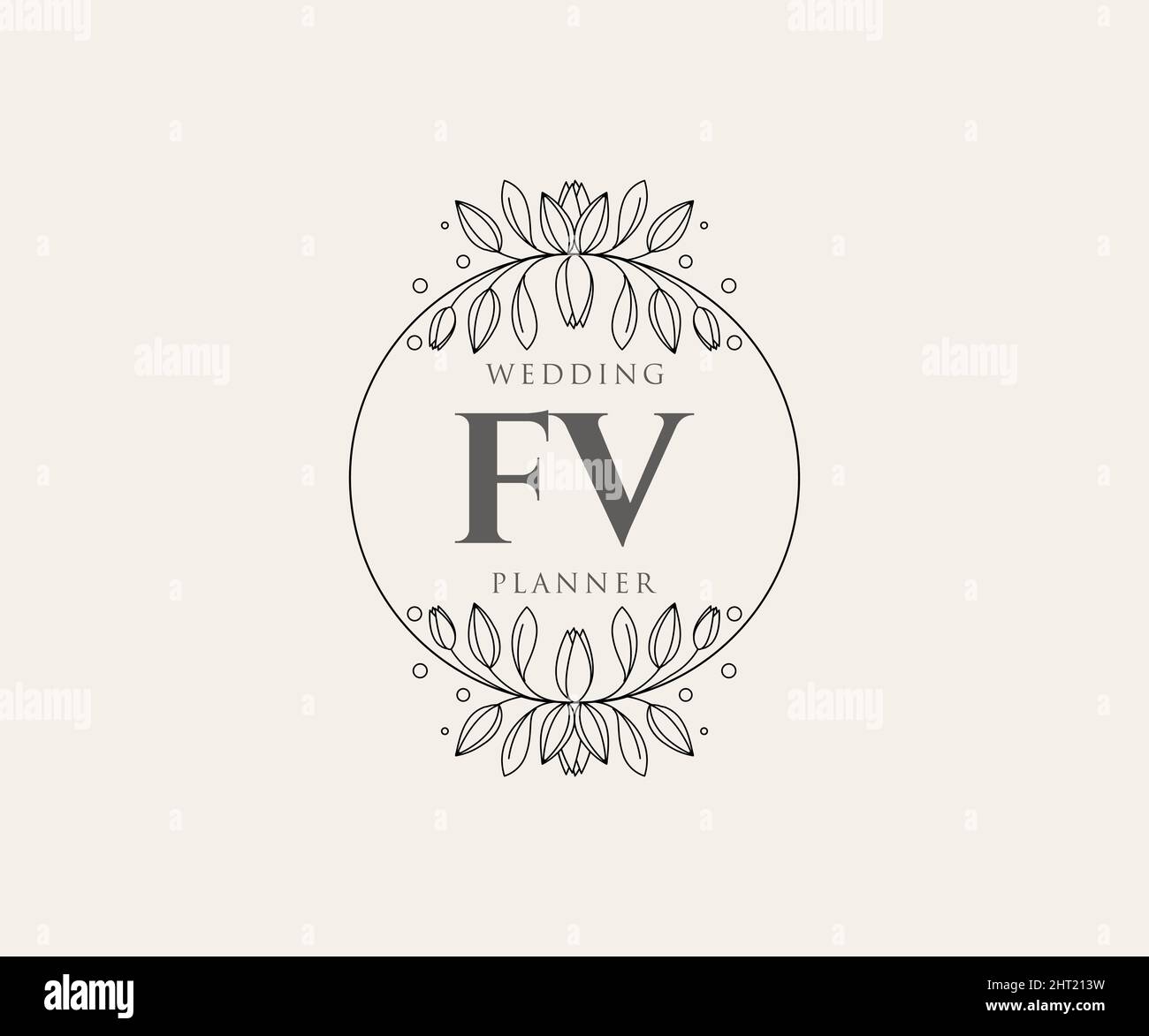 FV Initials letter Wedding monogram logos collection, hand drawn modern ...