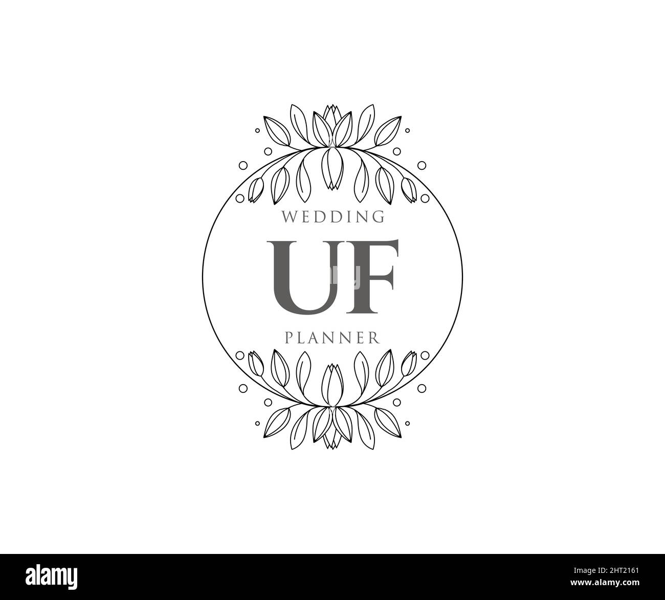 UF Initials letter Wedding monogram logos collection, hand drawn modern ...