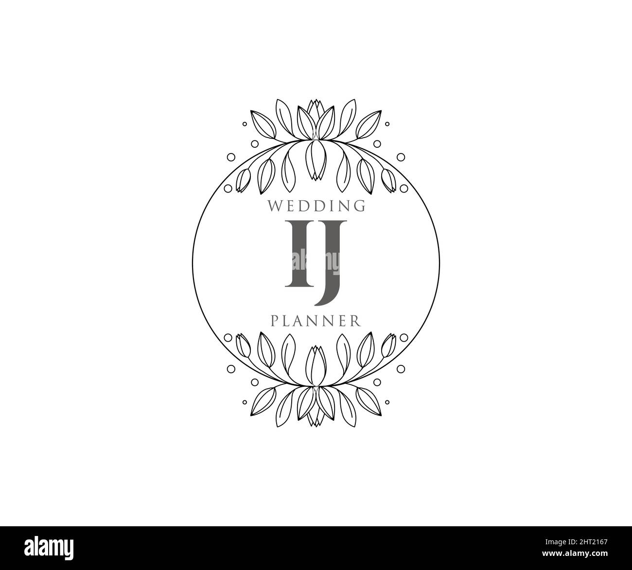 IJ Initials letter Wedding monogram logos collection, hand drawn modern ...