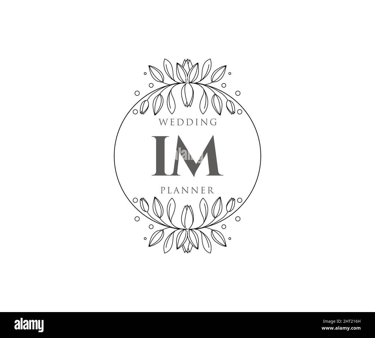 IM Initials letter Wedding monogram logos collection, hand drawn modern ...