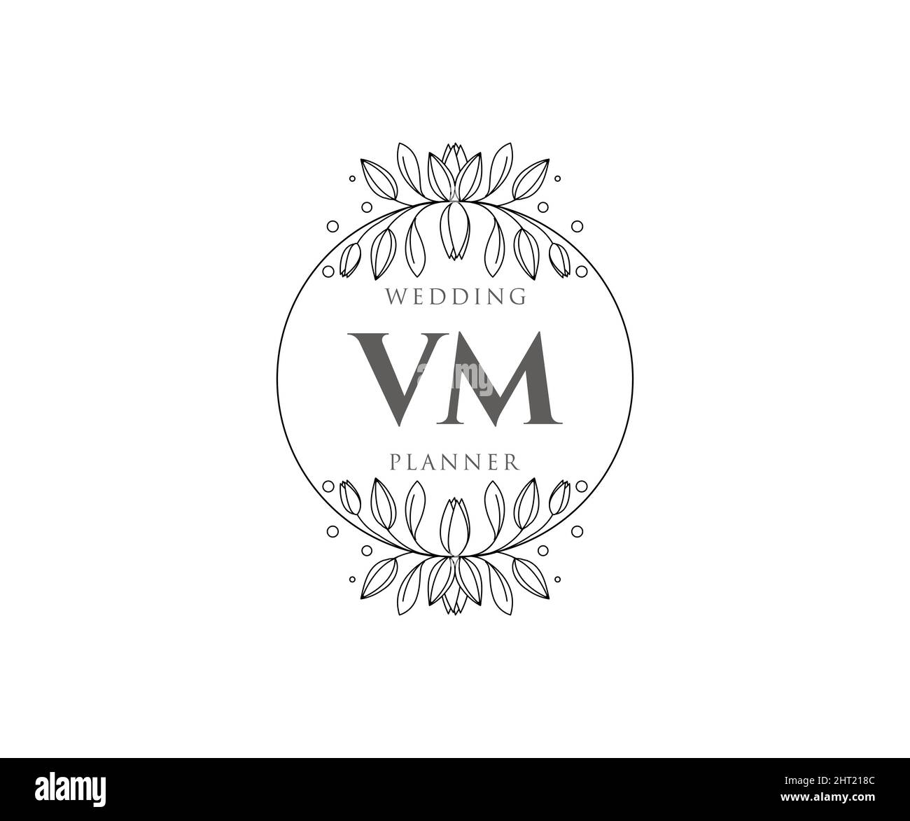 VM Initials letter Wedding monogram logos collection, hand drawn modern ...