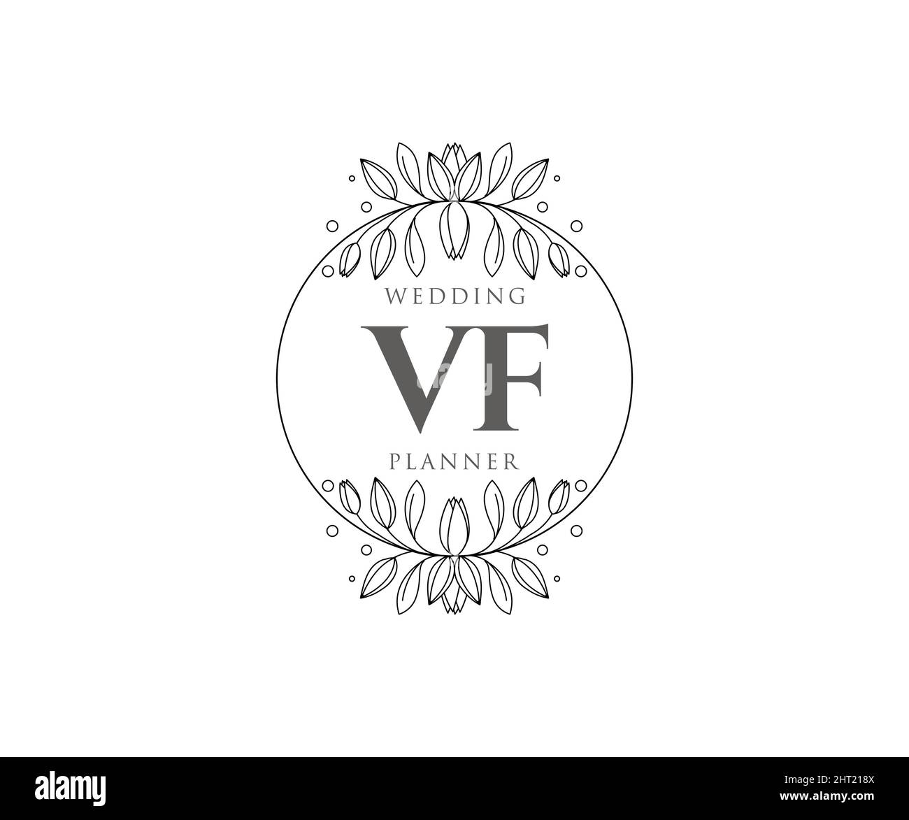 VF Initials letter Wedding monogram logos collection, hand drawn modern ...