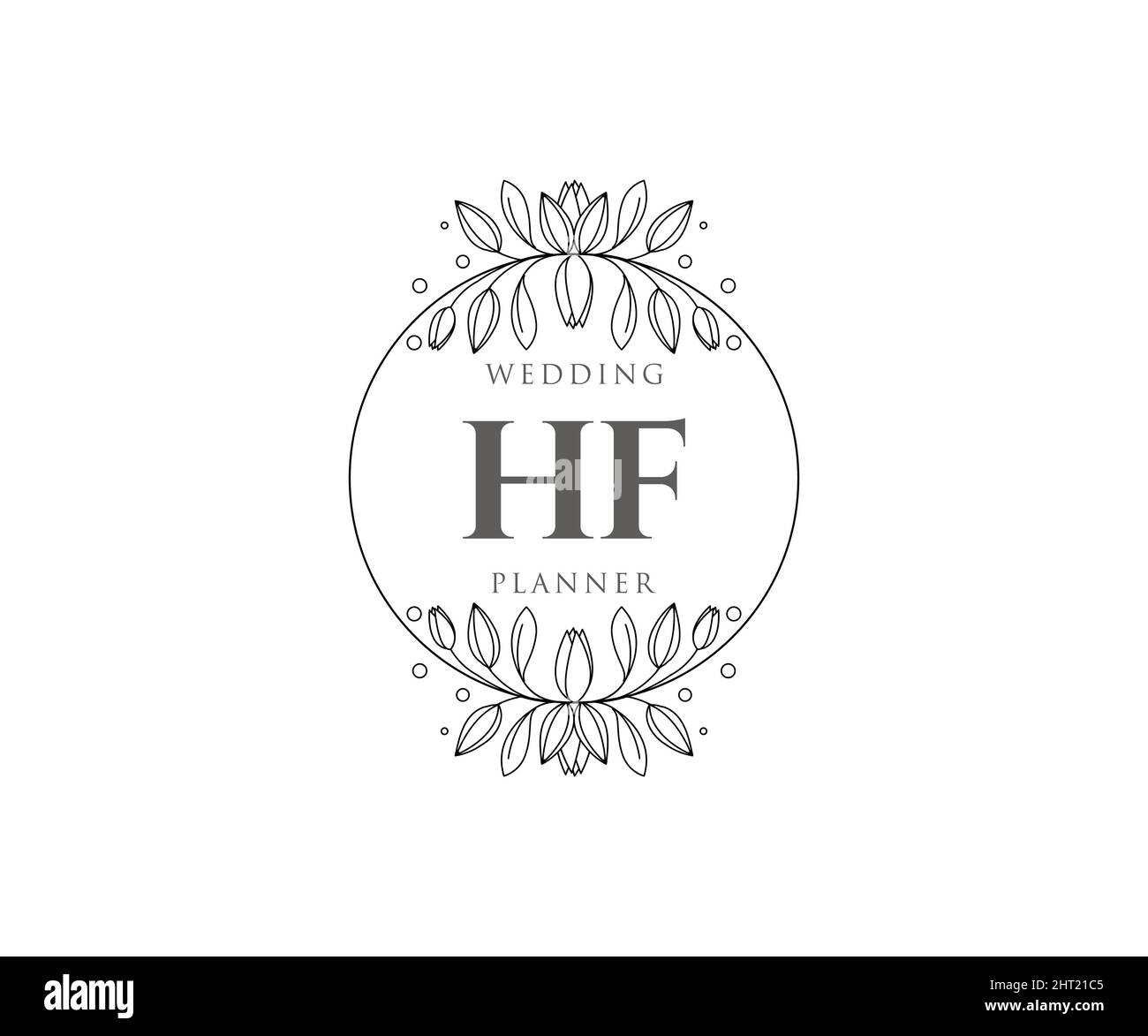 HF Initials letter Wedding monogram logos collection, hand drawn modern ...