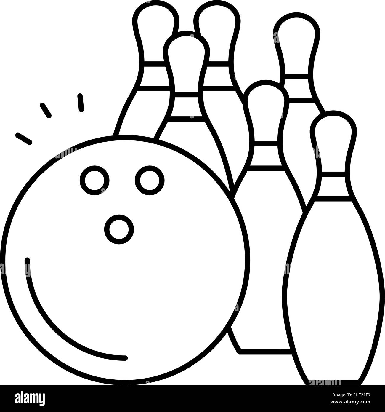 bowling game line icon vector illustration Stock Vector Image & Art - Alamy