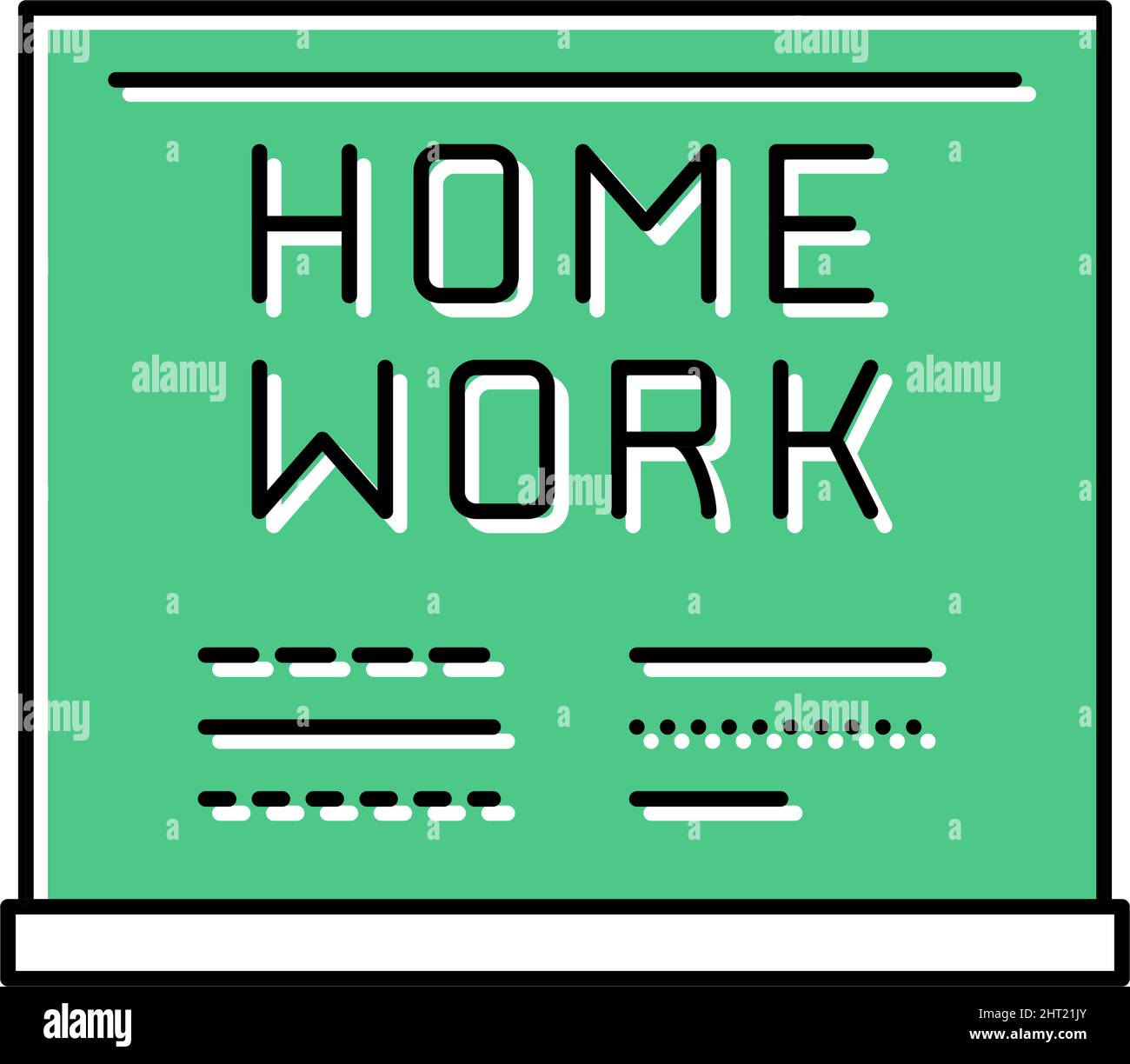 homework on blackboard color icon vector illustration Stock Vector ...