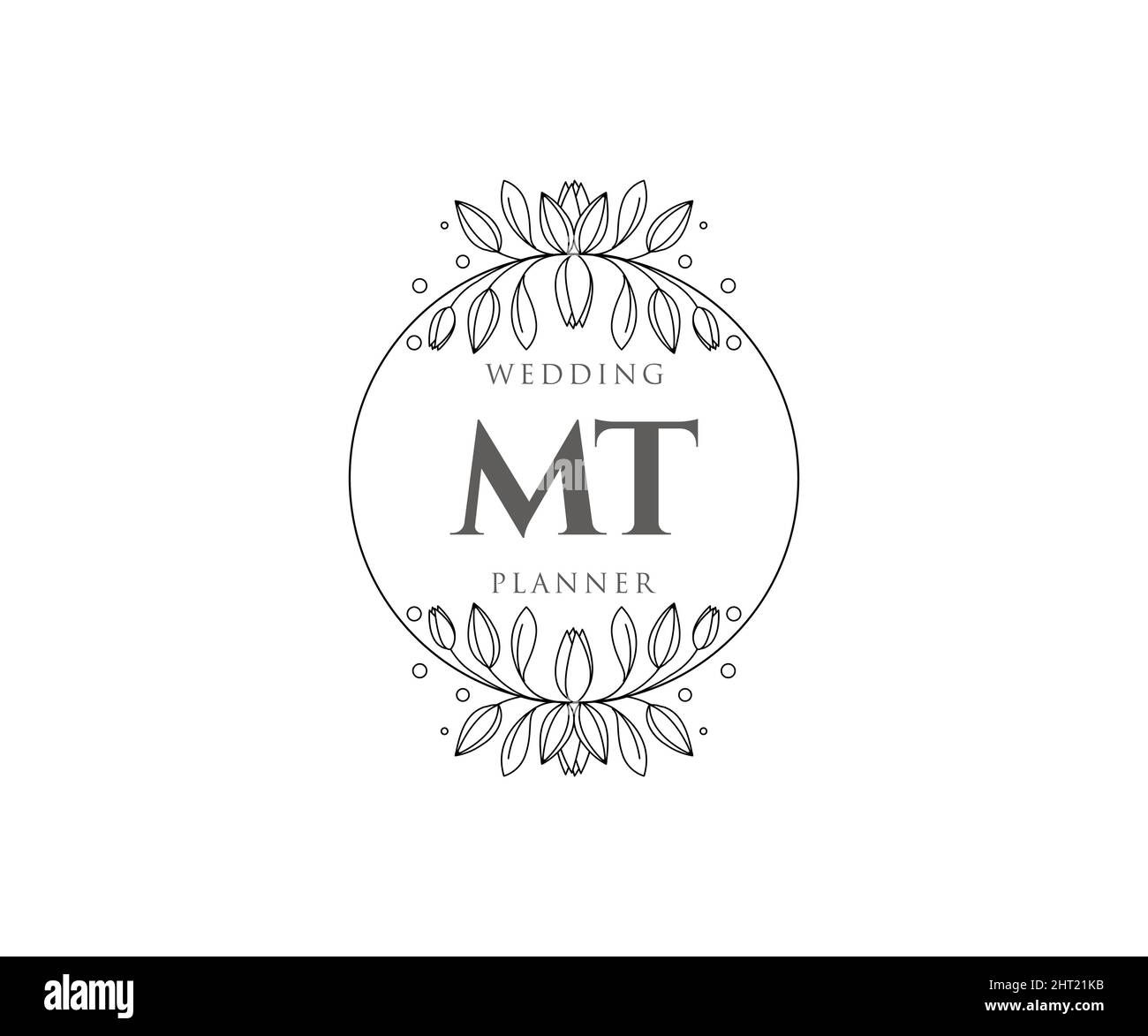 MT Initials letter Wedding monogram logos collection, hand drawn modern ...