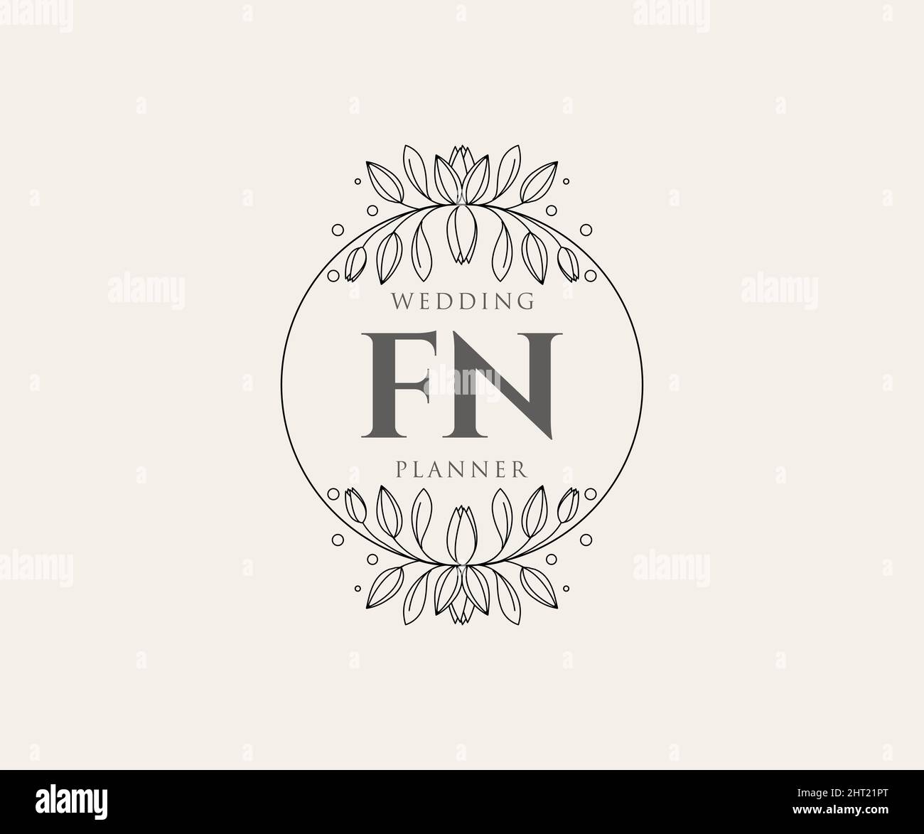 FN Initials letter Wedding monogram logos collection, hand drawn modern ...