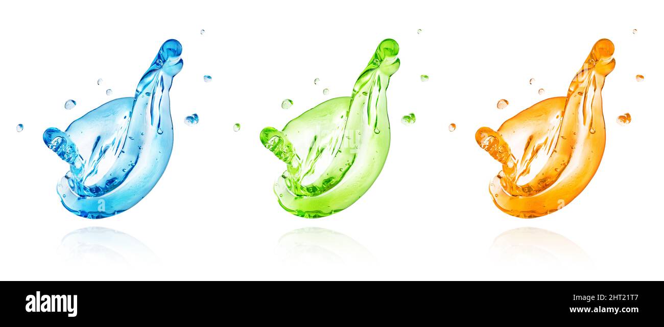 Set of colorful splashes isolated on white background Stock Photo - Alamy
