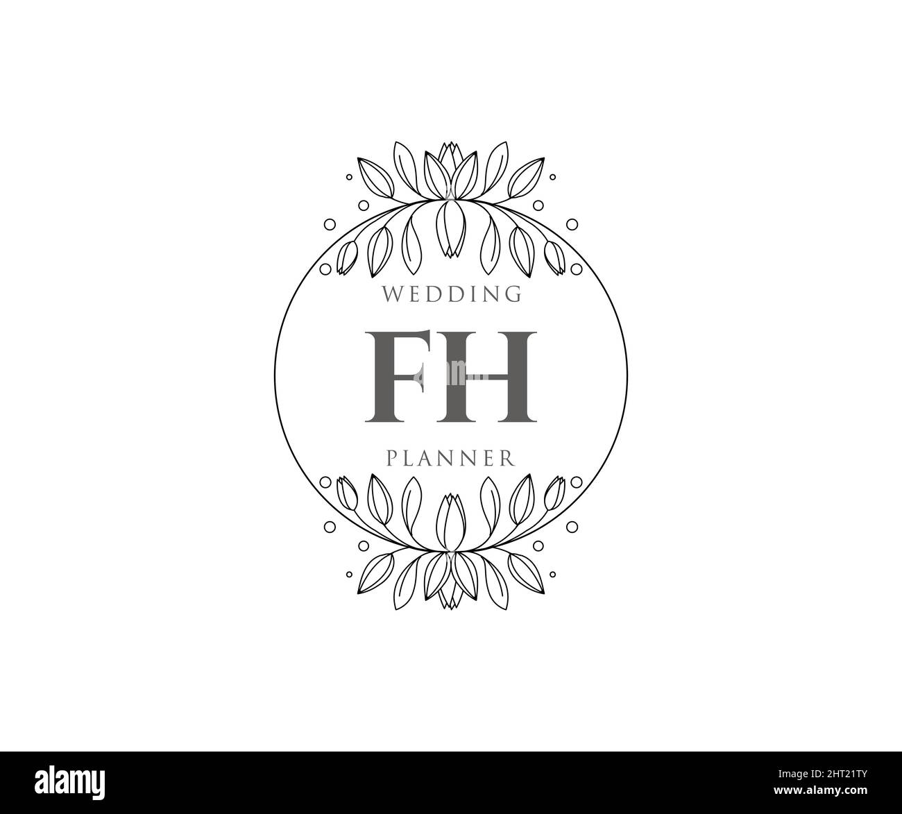FH Initials letter Wedding monogram logos collection, hand drawn modern ...