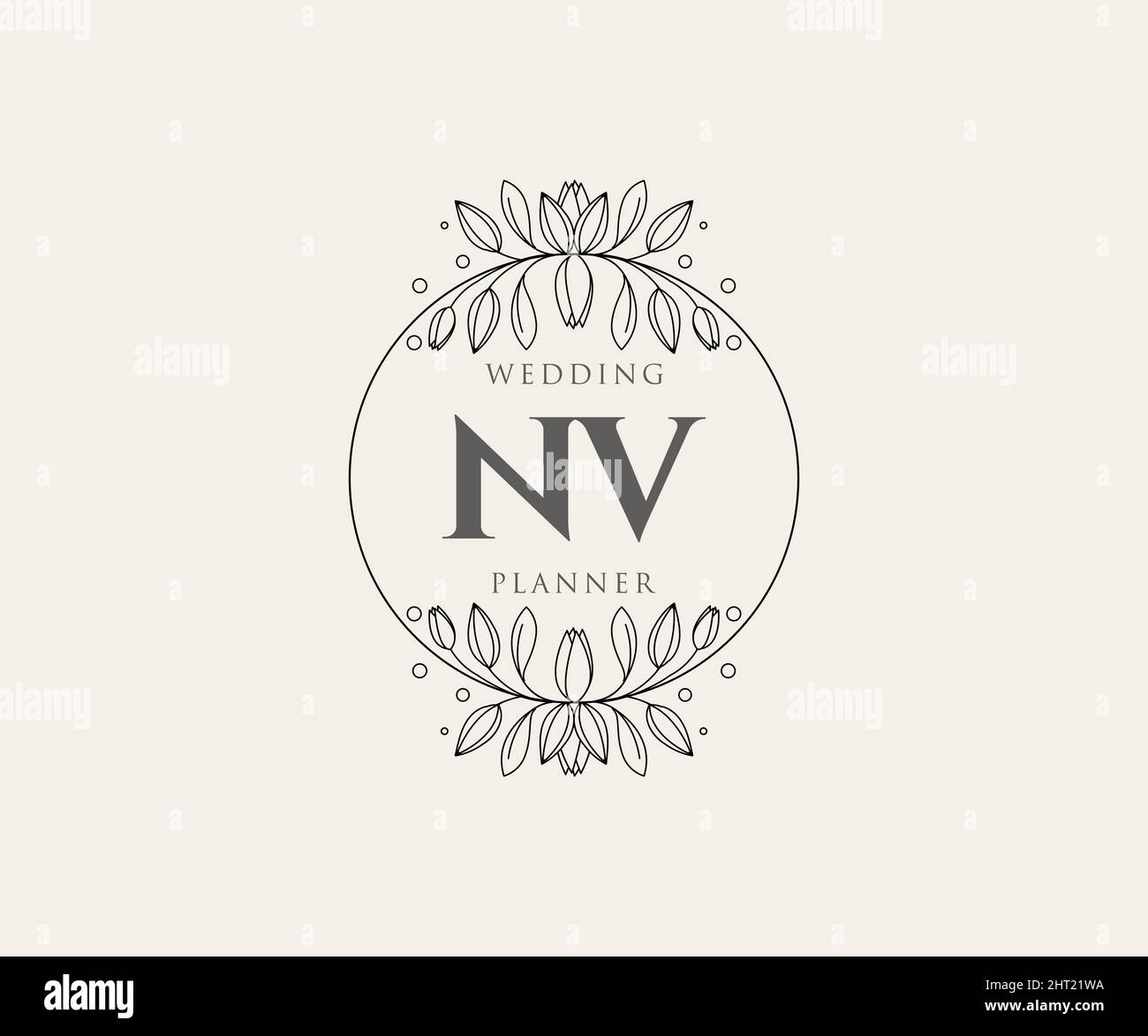 NV Initials letter Wedding monogram logos collection, hand drawn modern ...