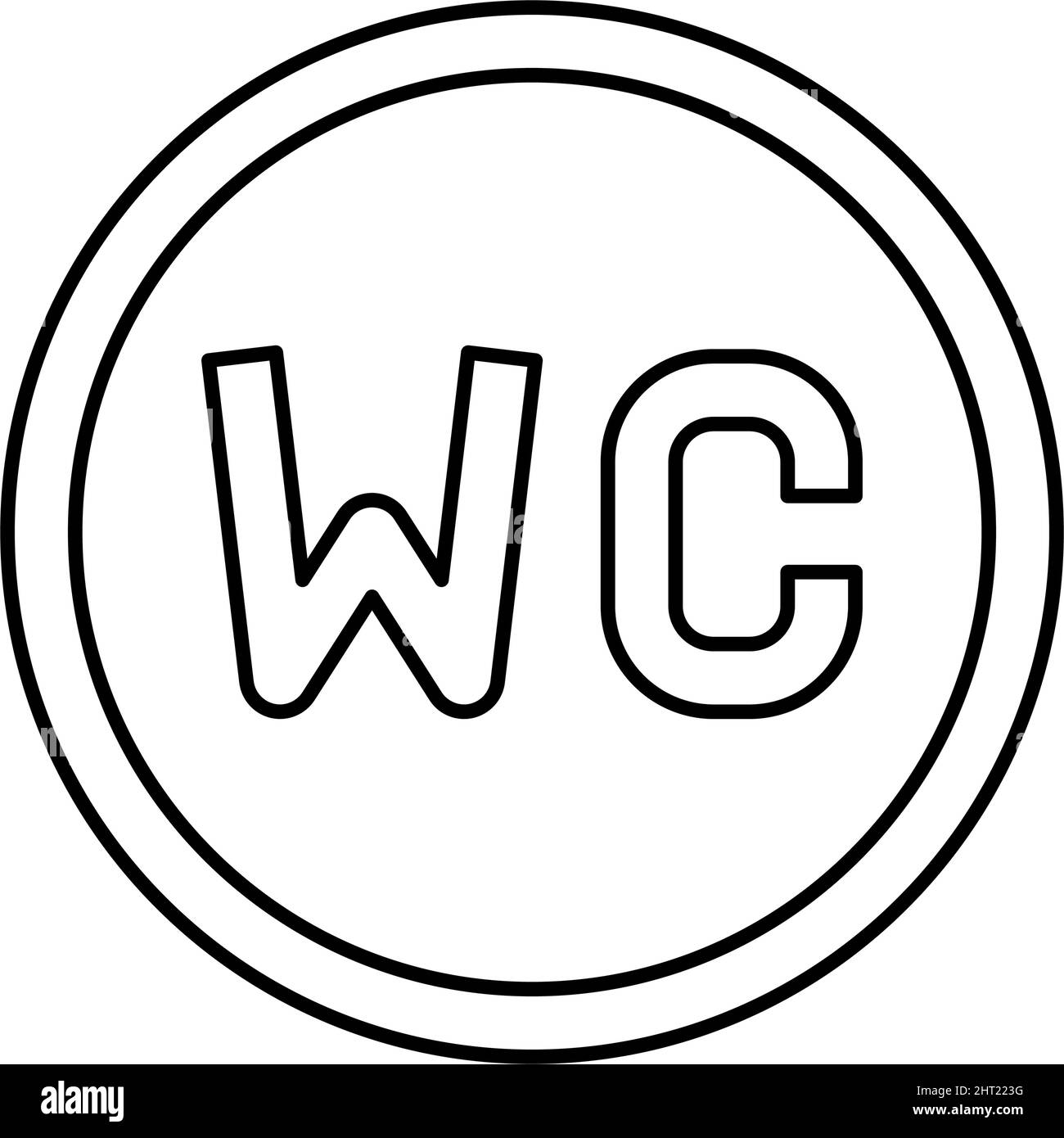 toilet sign line icon vector black illustration Stock Vector Image ...