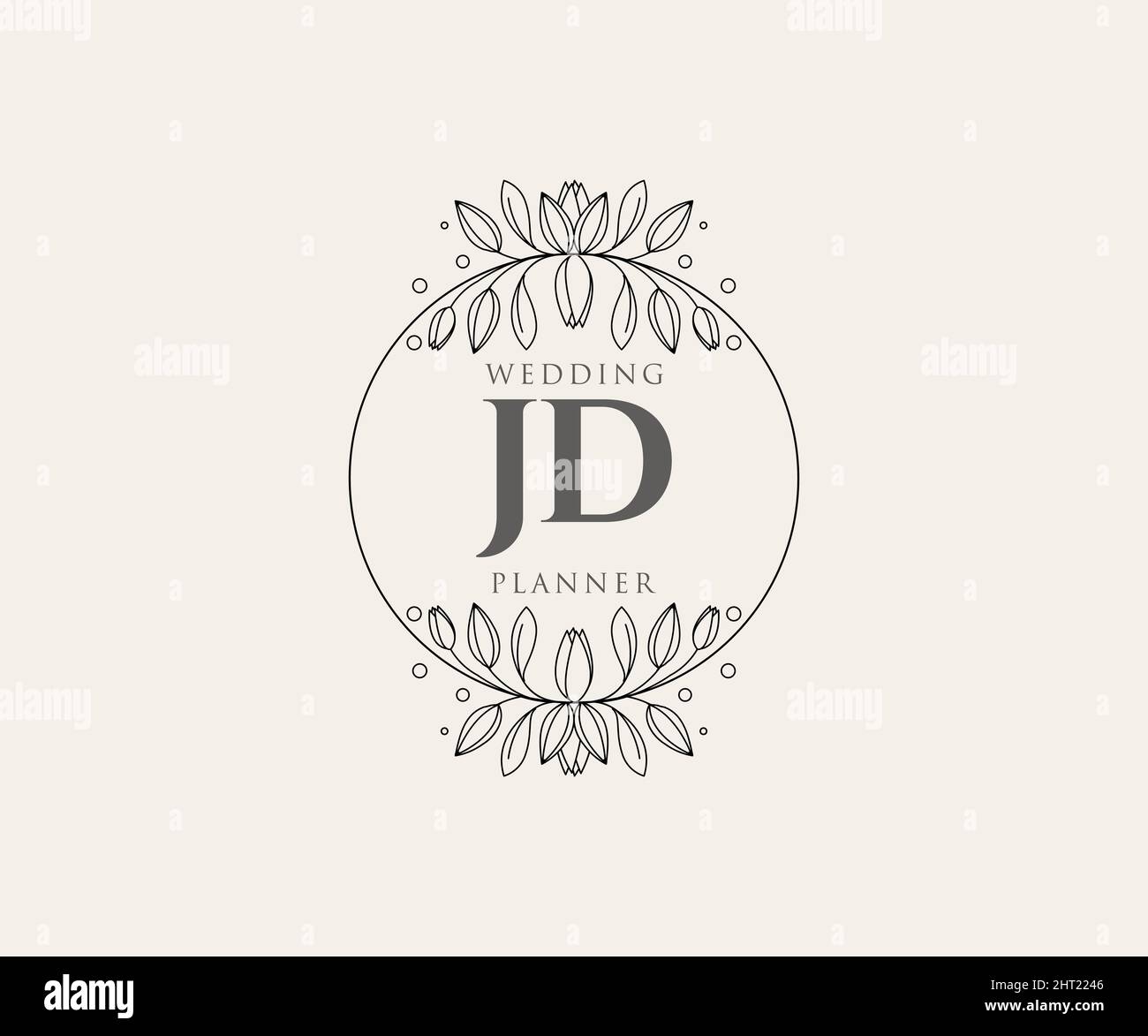 JD Initials letter Wedding monogram logos collection, hand drawn modern ...