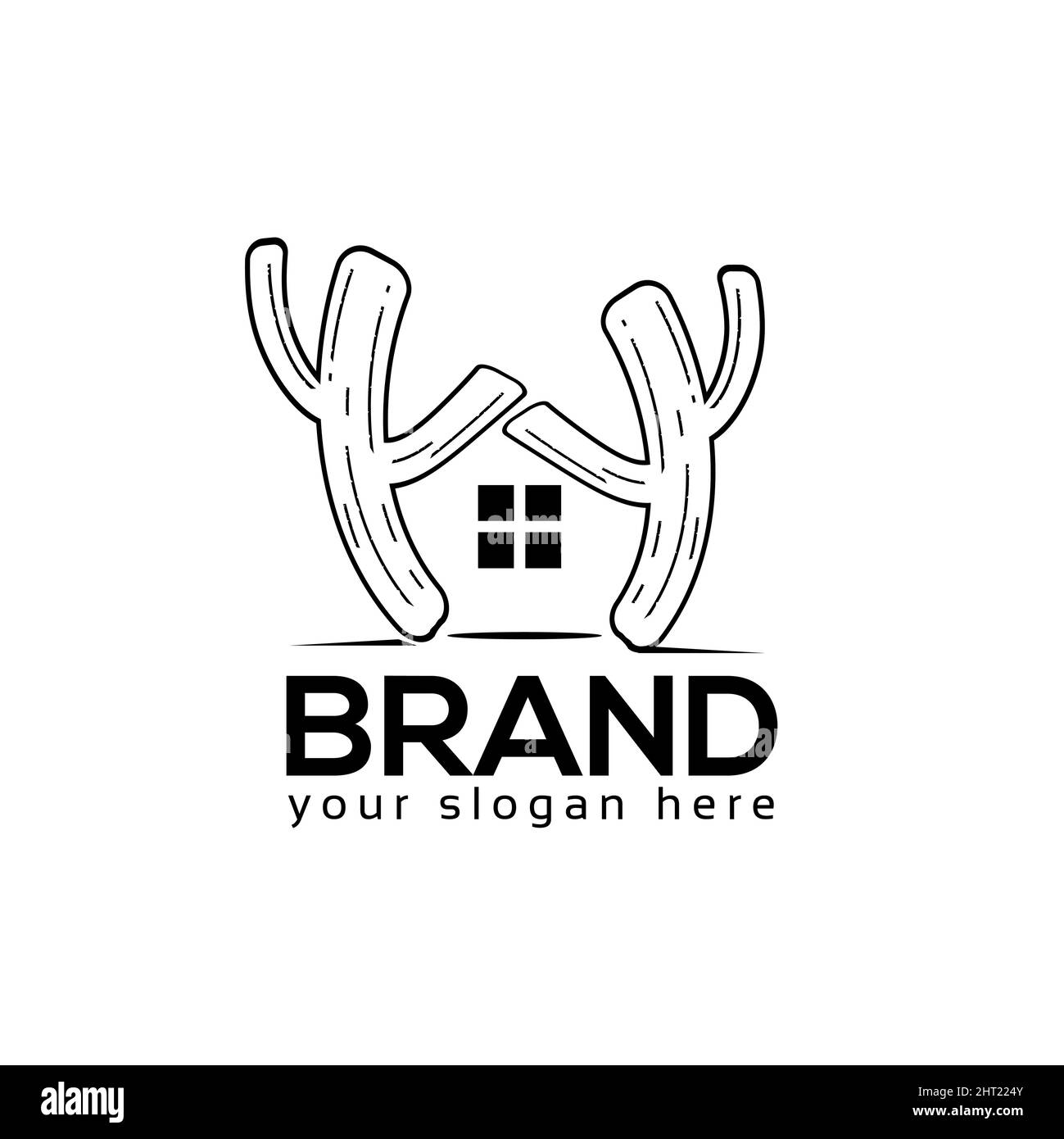 Cactus house logo vector. Flat design. Vector Illustration on white ...