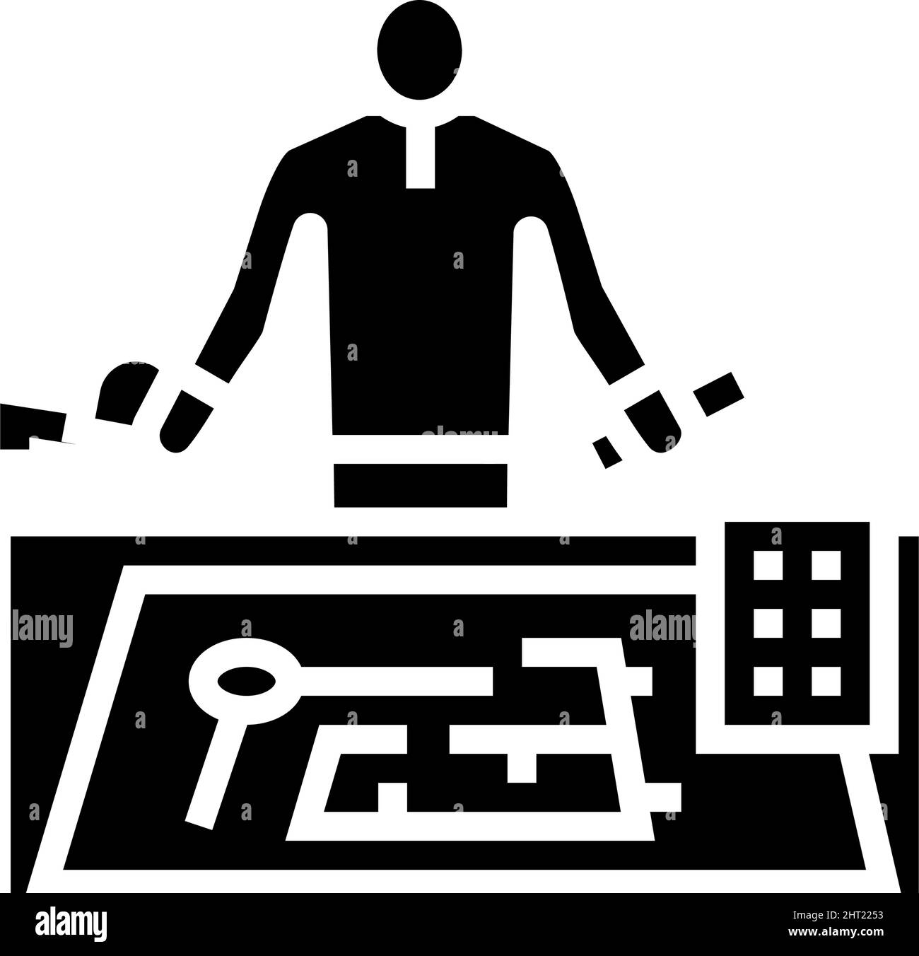 engineer worker glyph icon vector illustration Stock Vector Image & Art ...