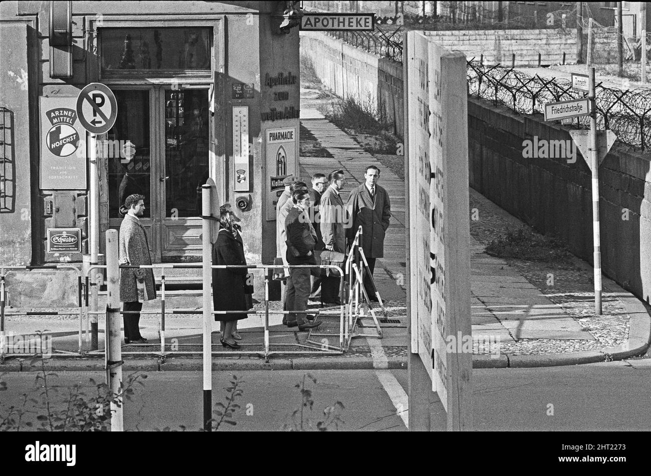 Checkpoint Charlie crossing point in the Berlin Wall located at the ...