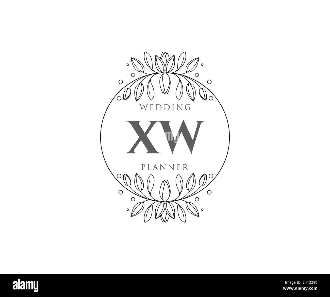 XW Initials letter Wedding monogram logos collection, hand drawn modern ...