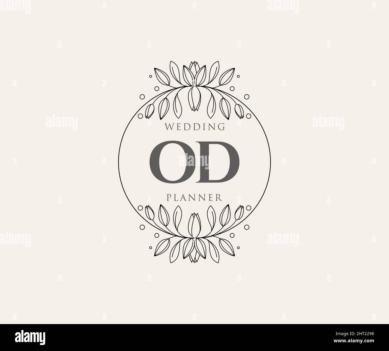 OD Initials letter Wedding monogram logos collection, hand drawn modern ...