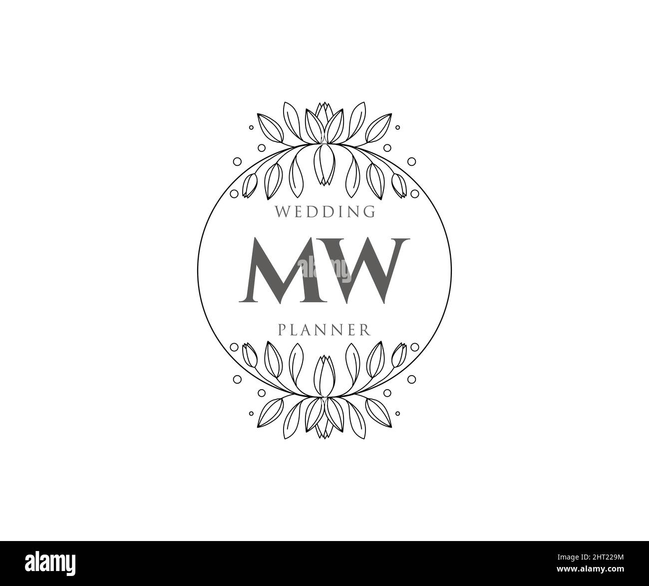 MW Initials letter Wedding monogram logos collection, hand drawn modern ...