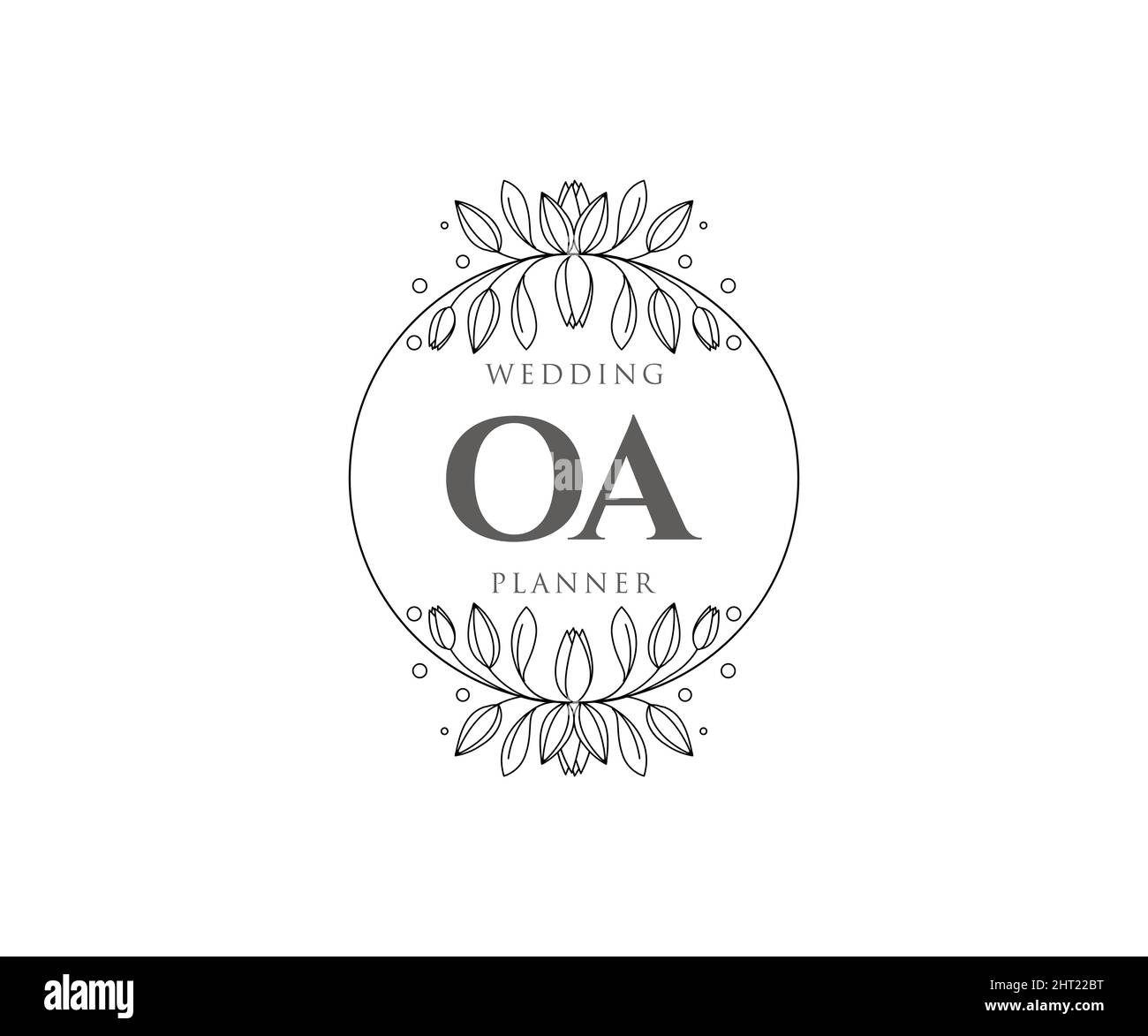 OA Initials letter Wedding monogram logos collection, hand drawn modern ...