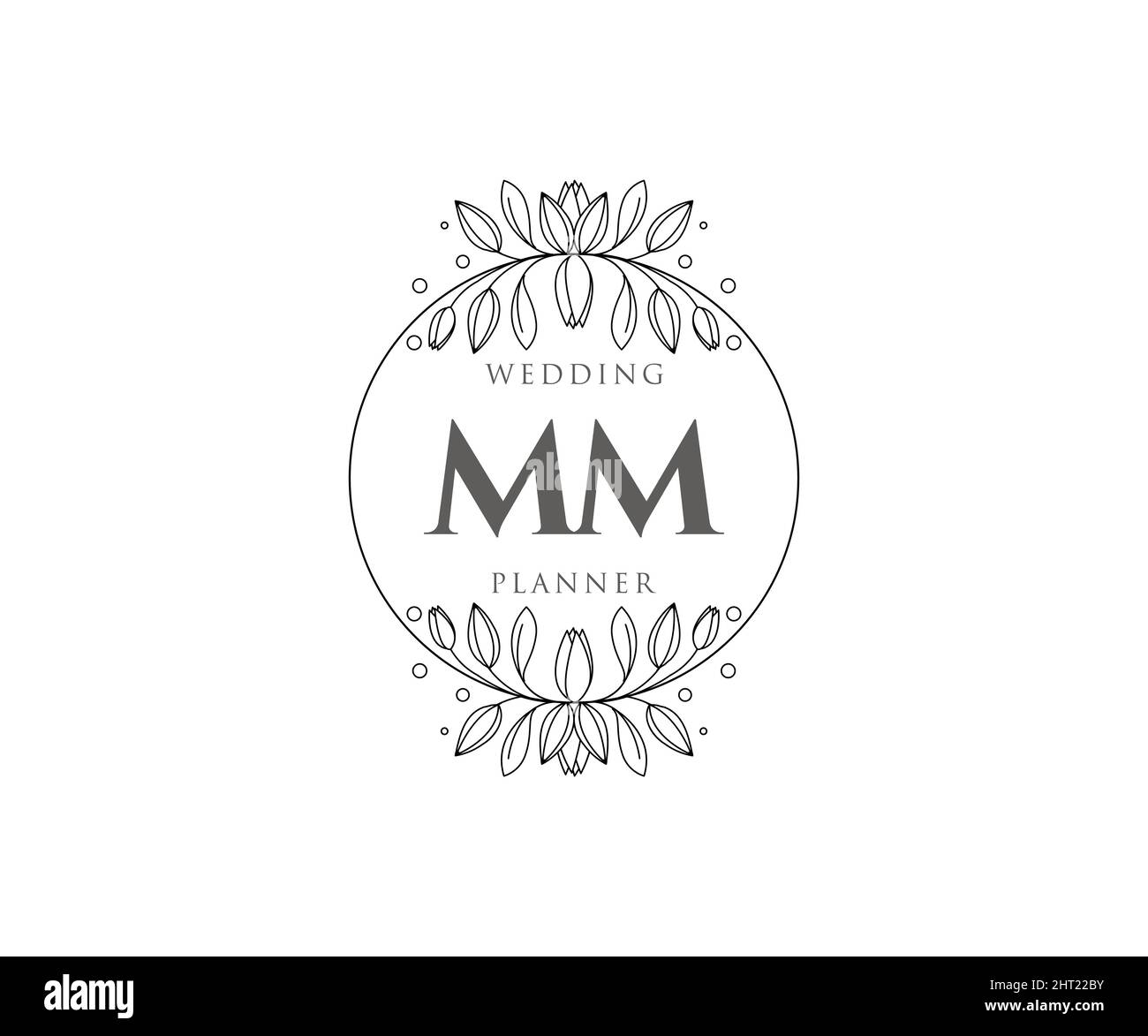 MM Initials letter Wedding monogram logos collection, hand drawn modern ...