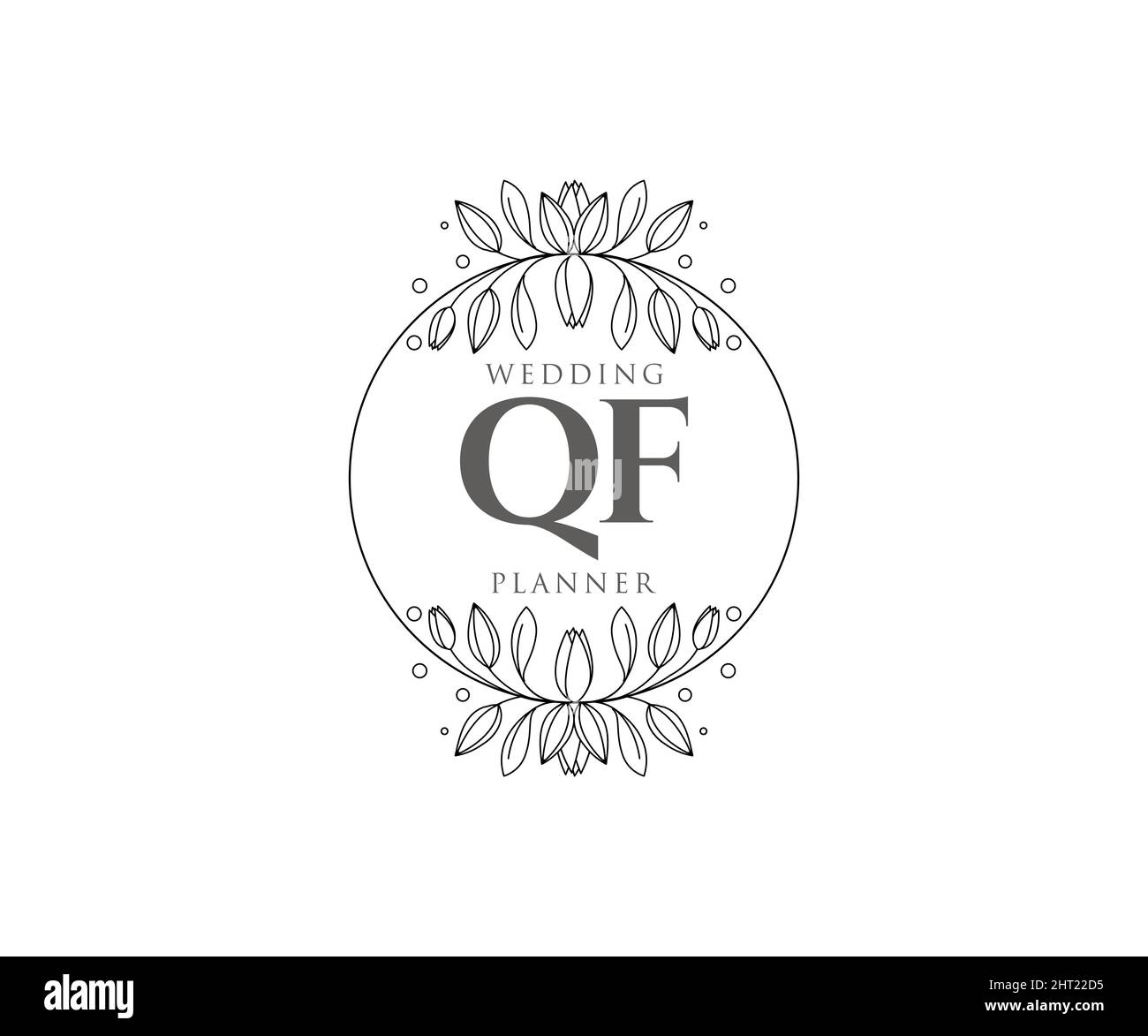 QF Initials letter Wedding monogram logos collection, hand drawn modern ...