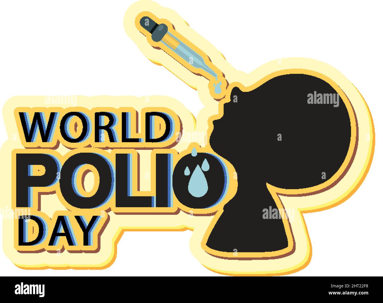World Polio Day banner with a boy receiving oral polio vaccine ...