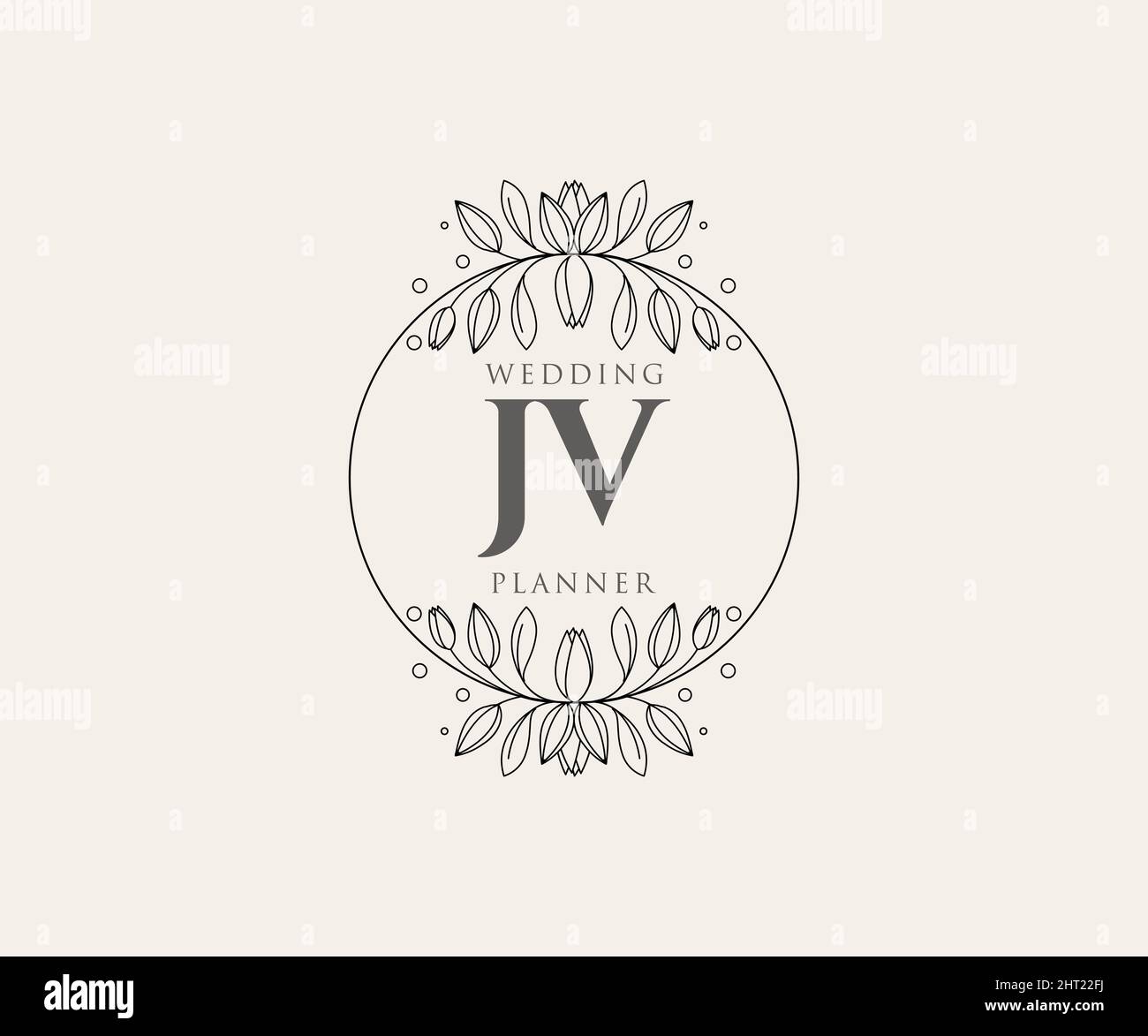 JV Initials letter Wedding monogram logos collection, hand drawn modern ...