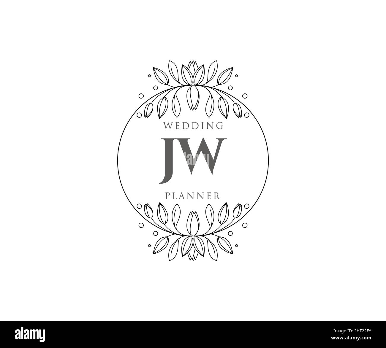 JW Initials letter Wedding monogram logos collection, hand drawn modern ...