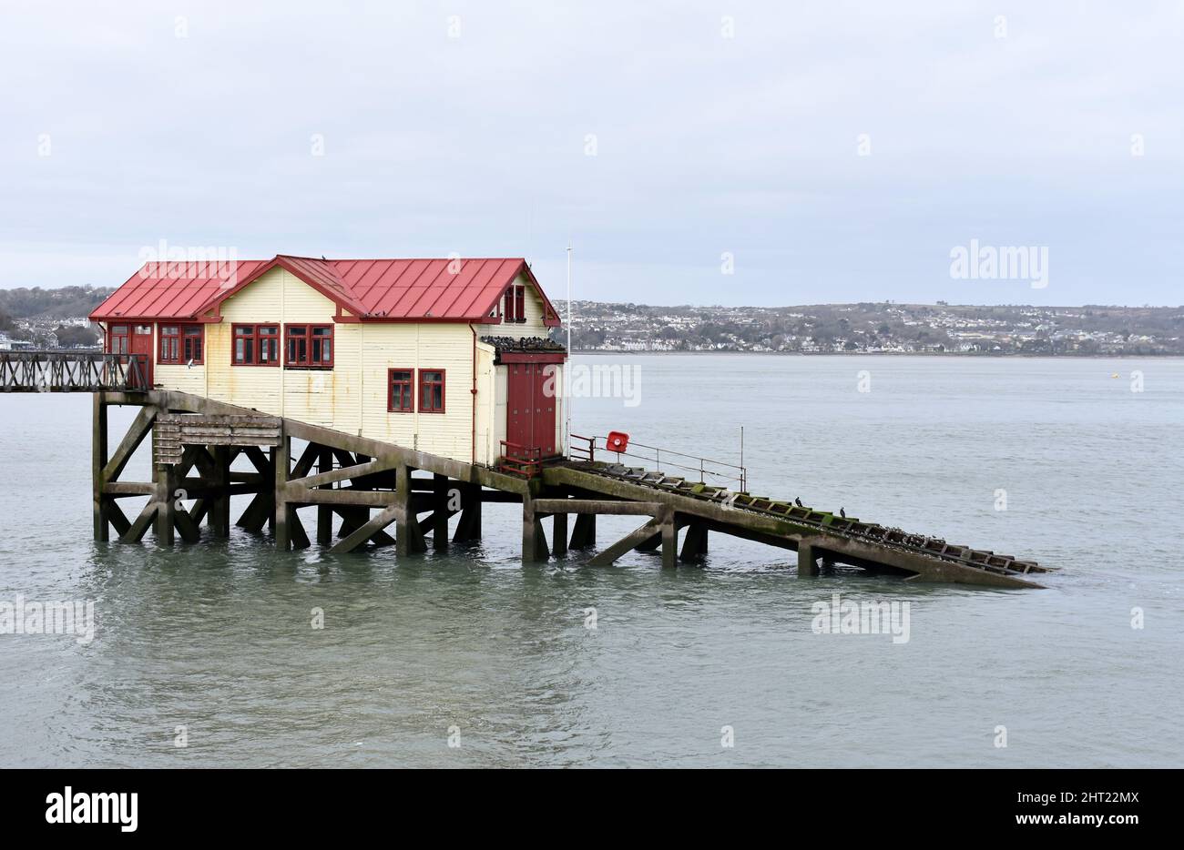 Old Mumbles Lifeboat station, Mumbles, Swansea Bay, Wales Stock Photo ...