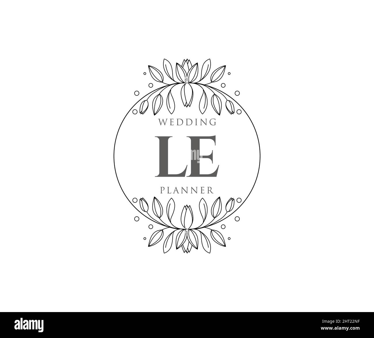 LE Initials letter Wedding monogram logos collection, hand drawn modern ...