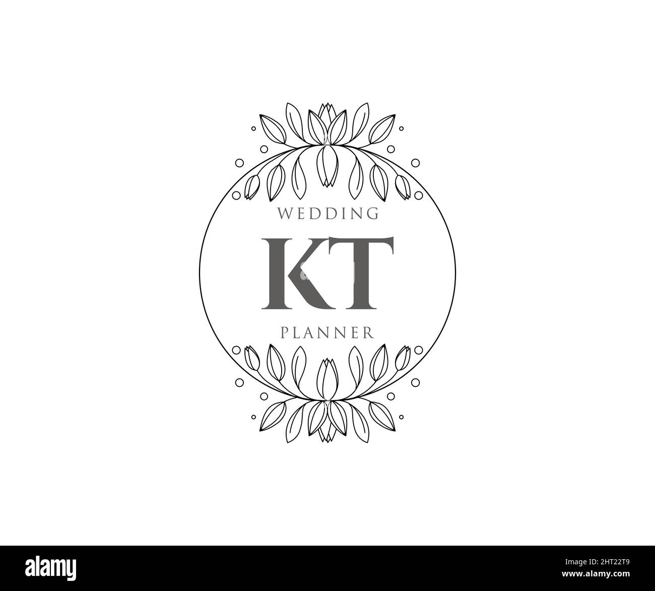KT Initials letter Wedding monogram logos collection, hand drawn modern ...