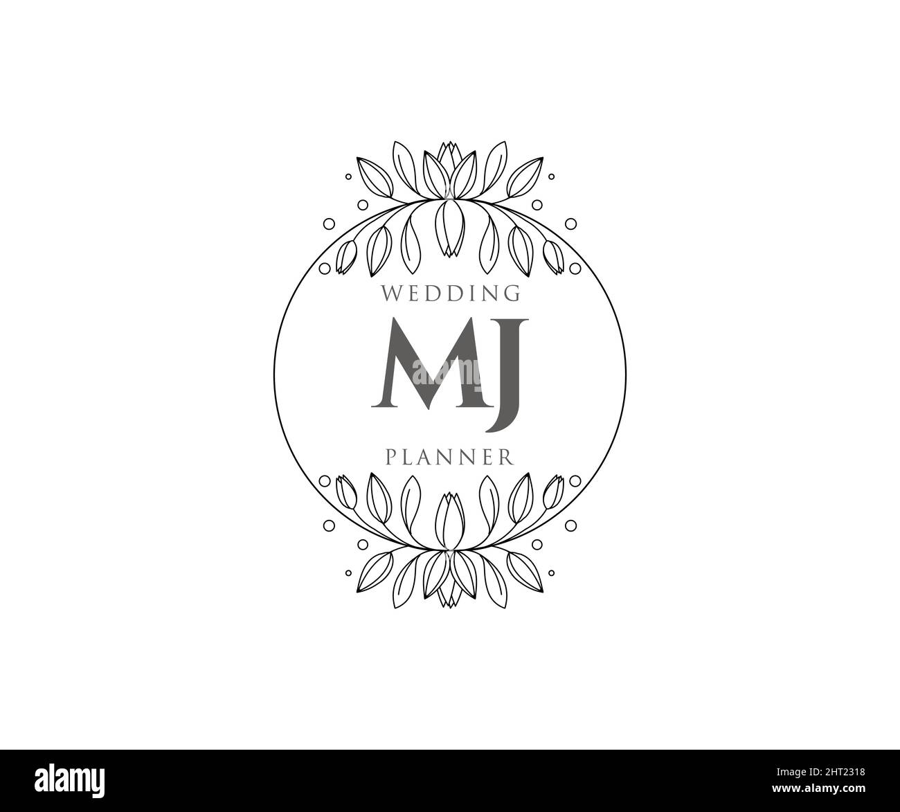MJ Initials letter Wedding monogram logos collection, hand drawn modern ...