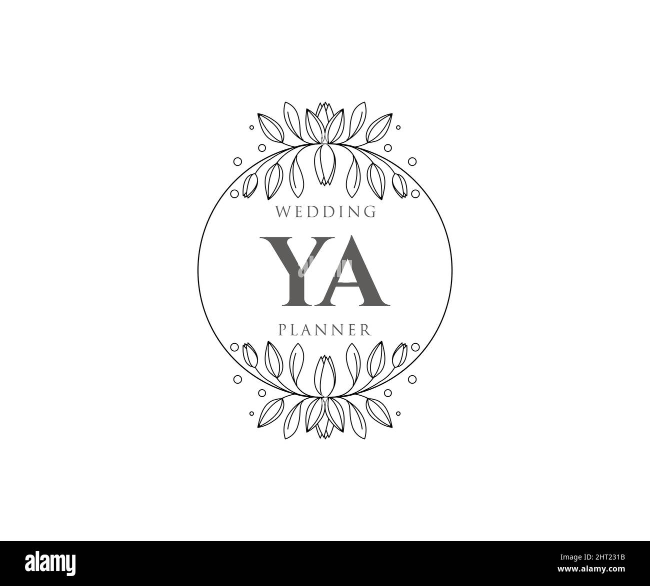 YA Initials letter Wedding monogram logos collection, hand drawn modern ...