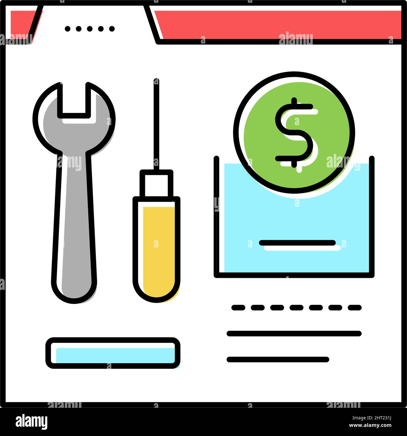 repair shop department color icon vector illustration Stock Vector ...