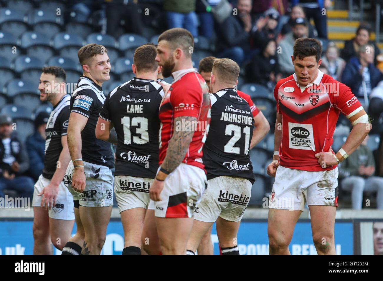 Cameron Scott #24 of Hull FC celebrates his try Stock Photo - Alamy