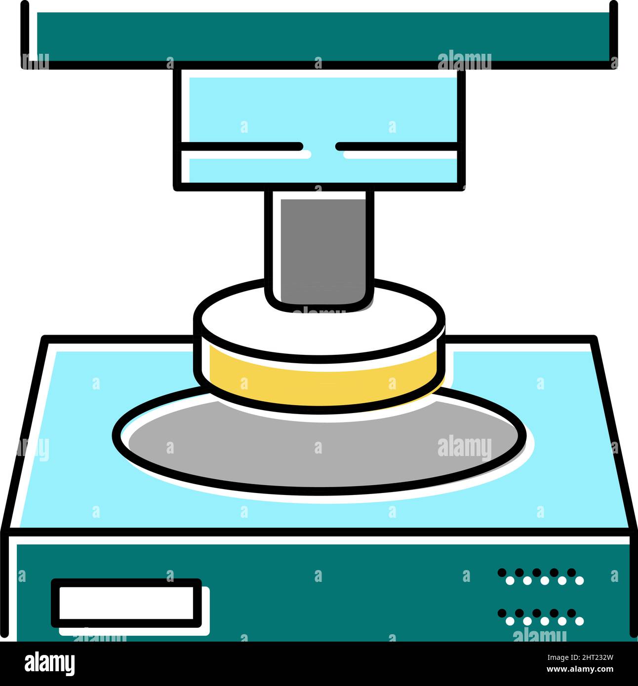 press equipment semiconductor manufacturing color icon vector ...