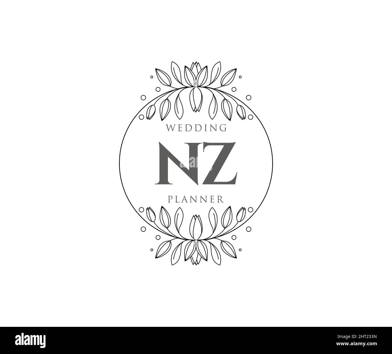 NZ Initials letter Wedding monogram logos collection, hand drawn modern ...