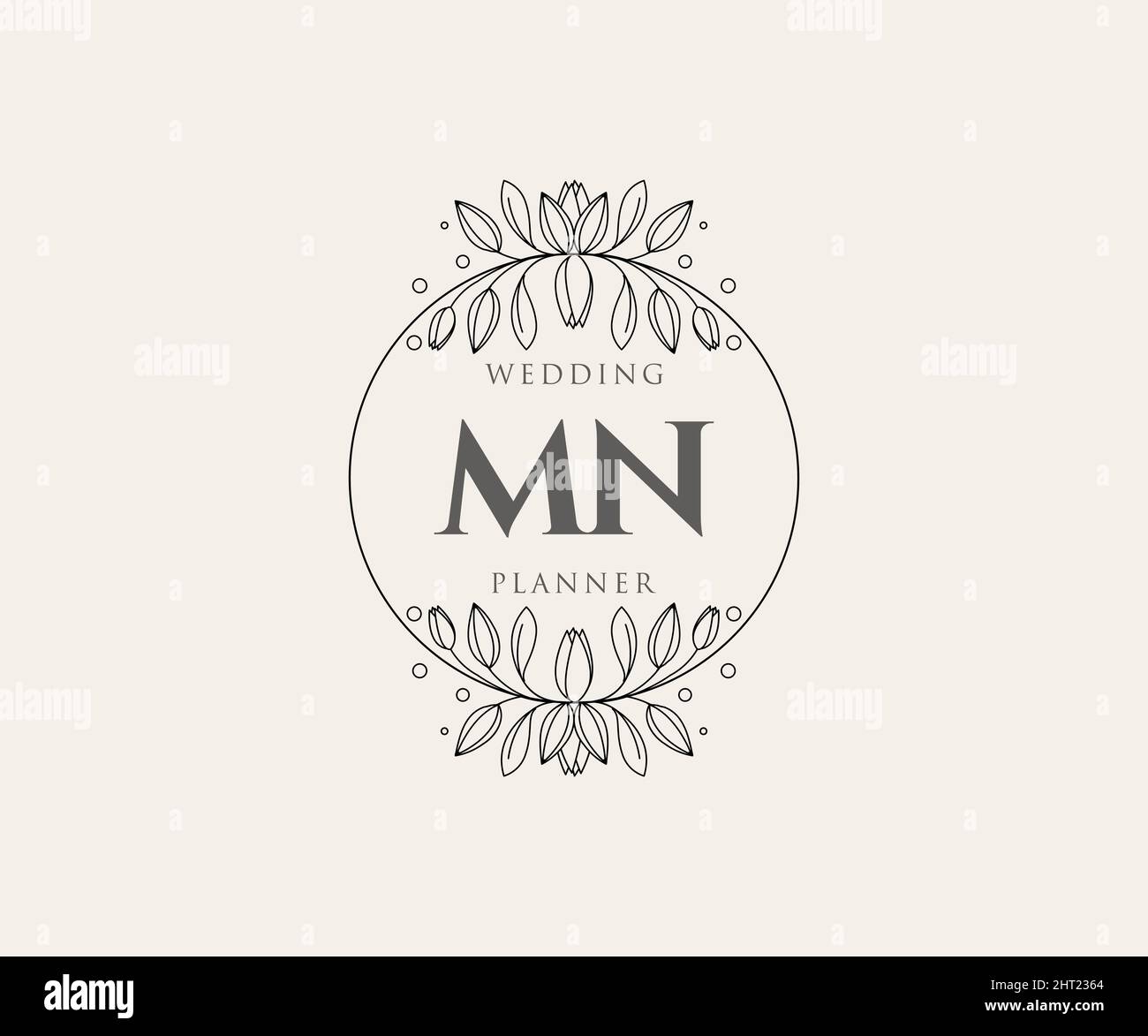 MN Initials letter Wedding monogram logos collection, hand drawn modern ...