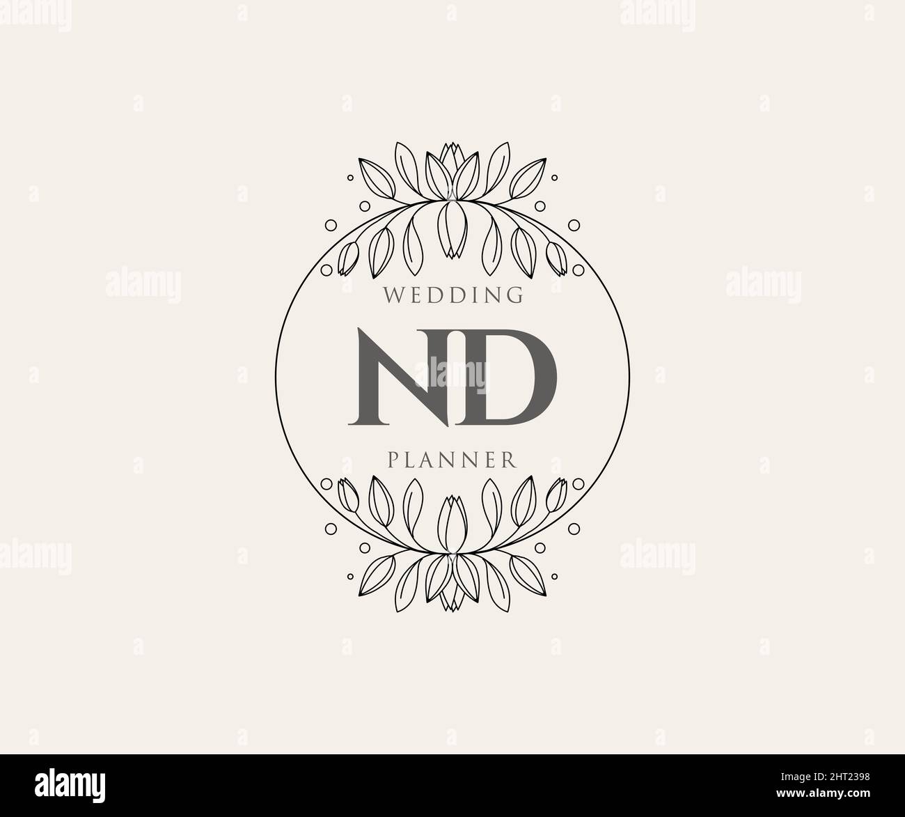 ND Initials letter Wedding monogram logos collection, hand drawn modern ...